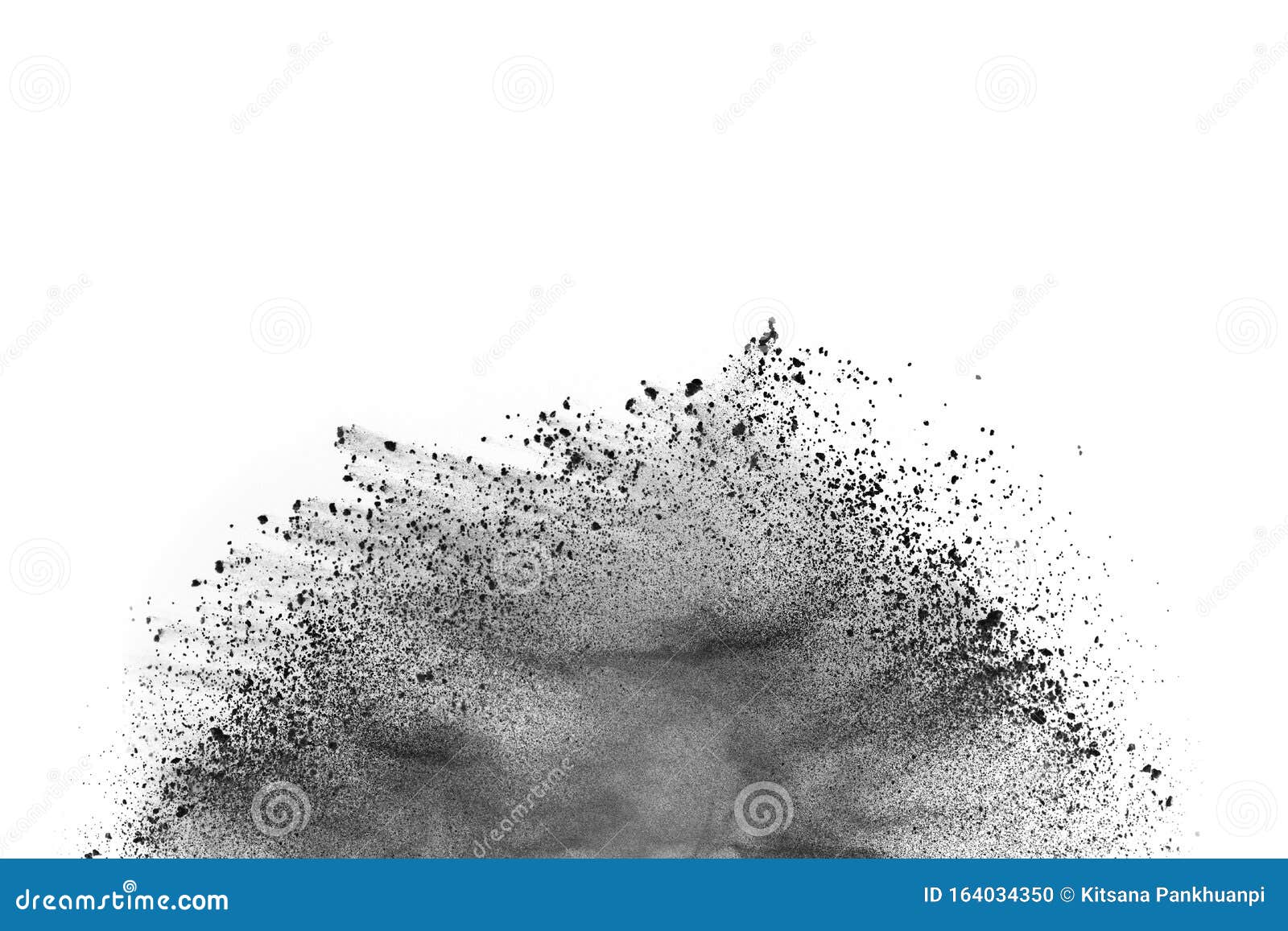 Black Color Powder Explosion on White Background. Stock Photo - Image ...