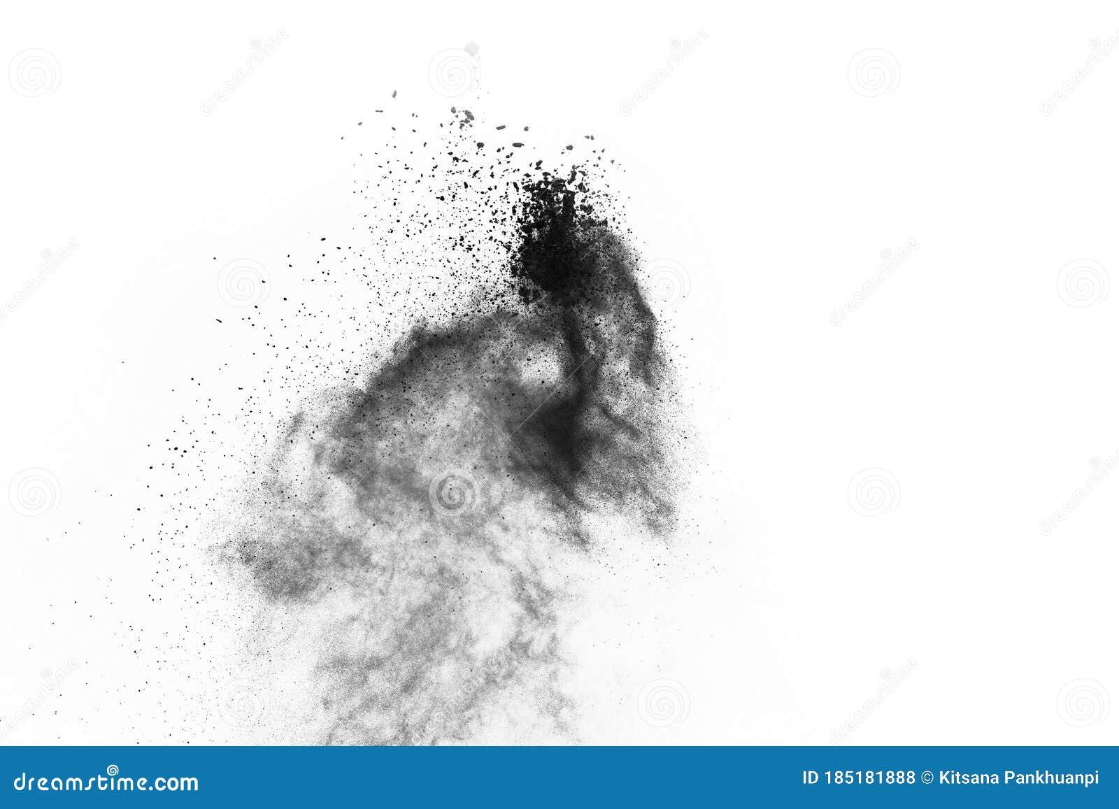 Black Color Powder Explosion on White Background. Stock Photo - Image ...