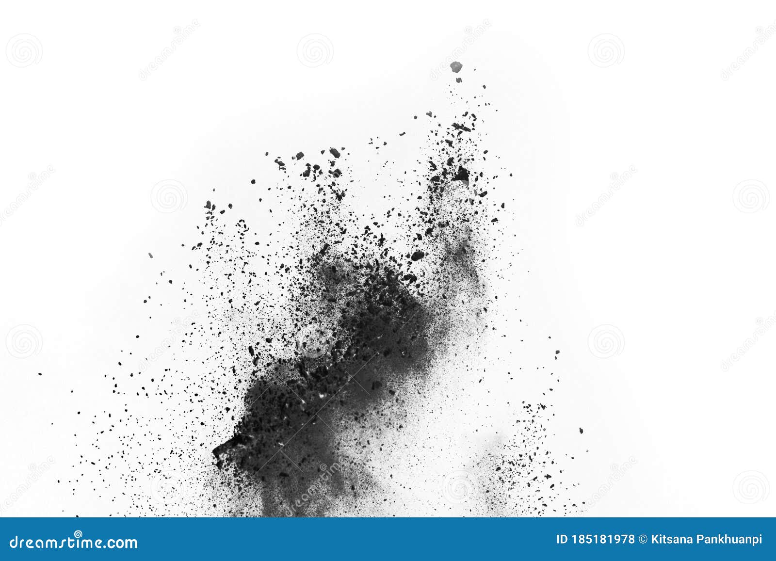 Black Color Powder Explosion on White Background. Stock Photo - Image ...