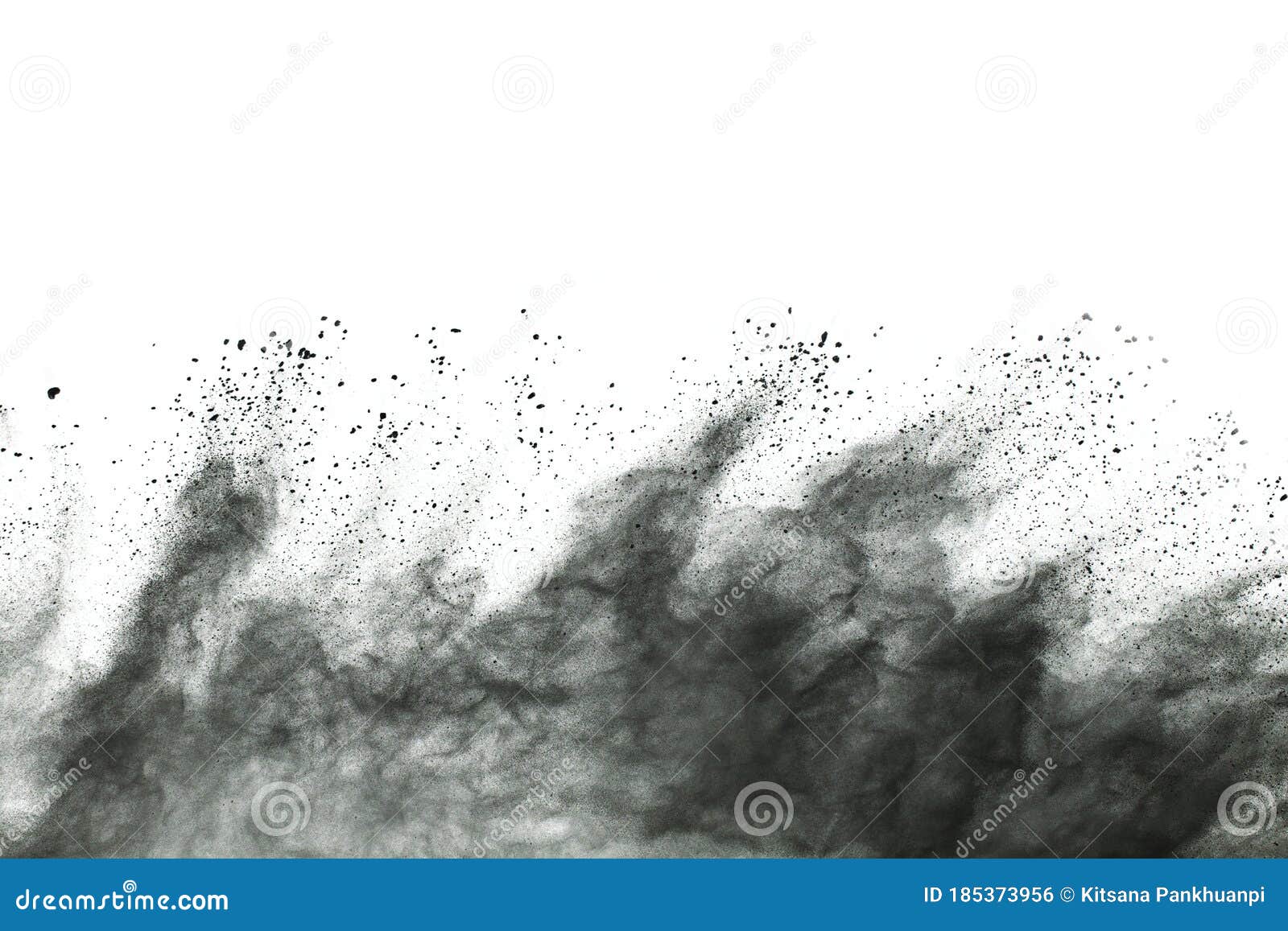 Black Color Powder Explosion on White Background. Stock Photo - Image ...