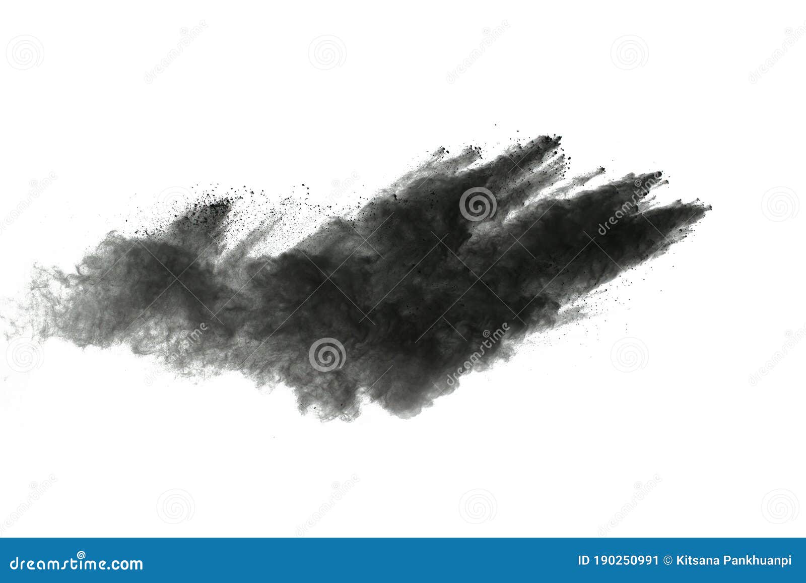 Black Color Powder Explosion on White Background. Stock Image - Image ...