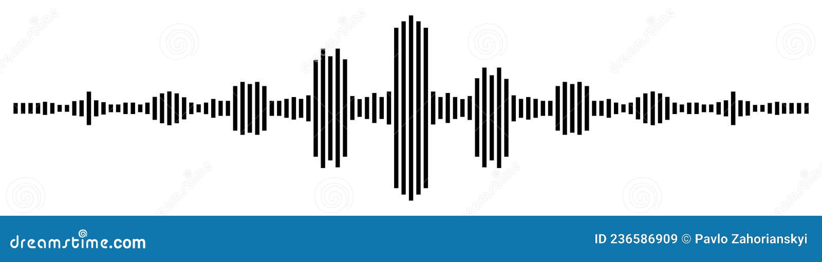 Black Color Sound Wave on White Background Stock Vector - Illustration ...