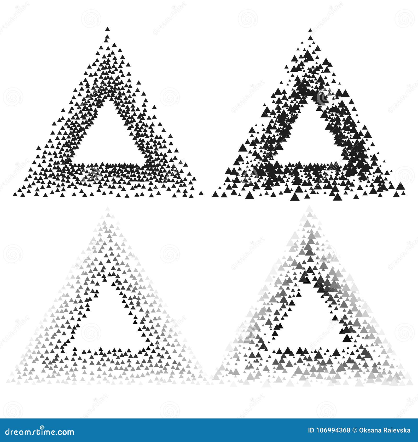 Black Color Triangle Frames Isolated on White Background with Space for ...