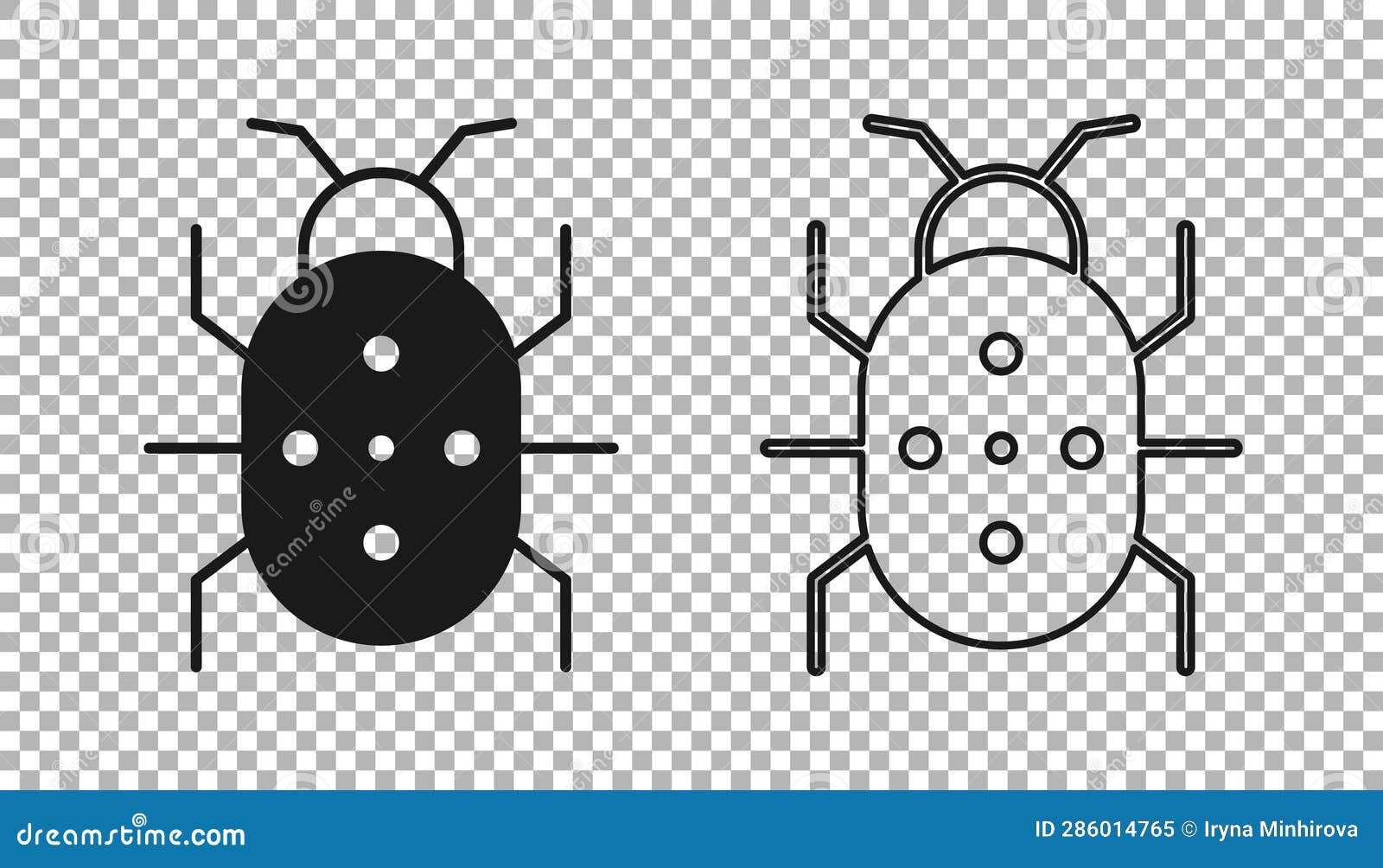 Black Colorado Beetle Icon Isolated on Transparent Background. Vector ...