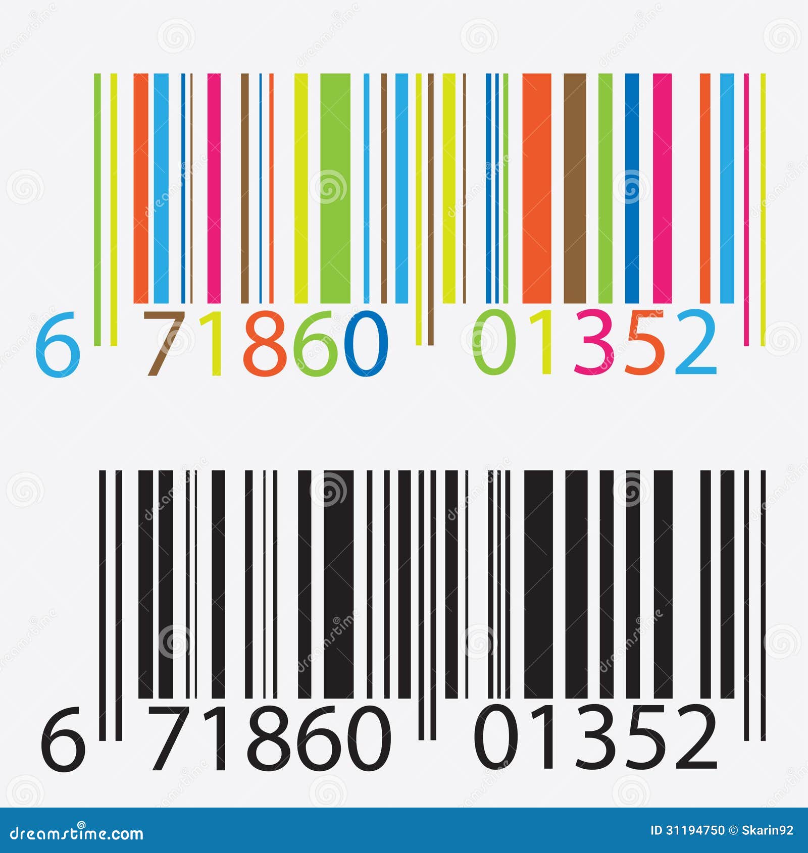 Black and colored barcode. stock illustration. Illustration of abstract ...