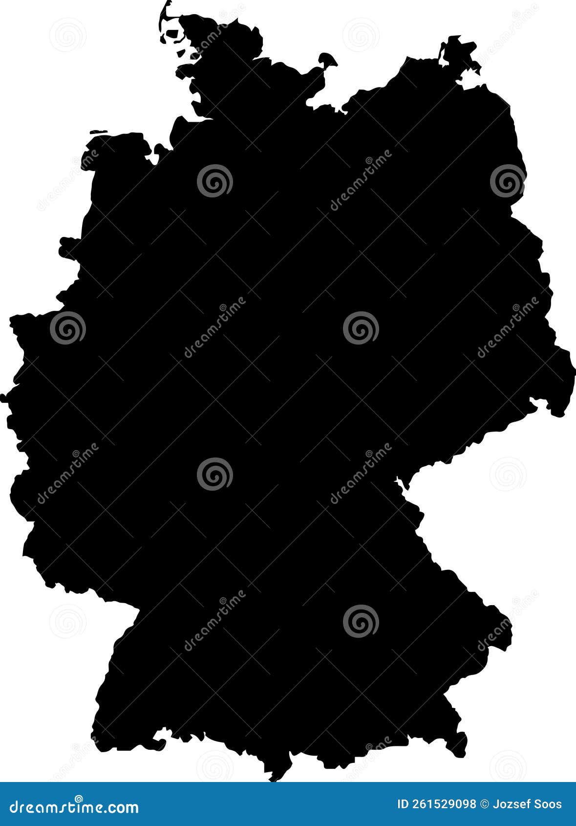 Black Colored Germany Outline Map. Political German Map Stock Vector ...