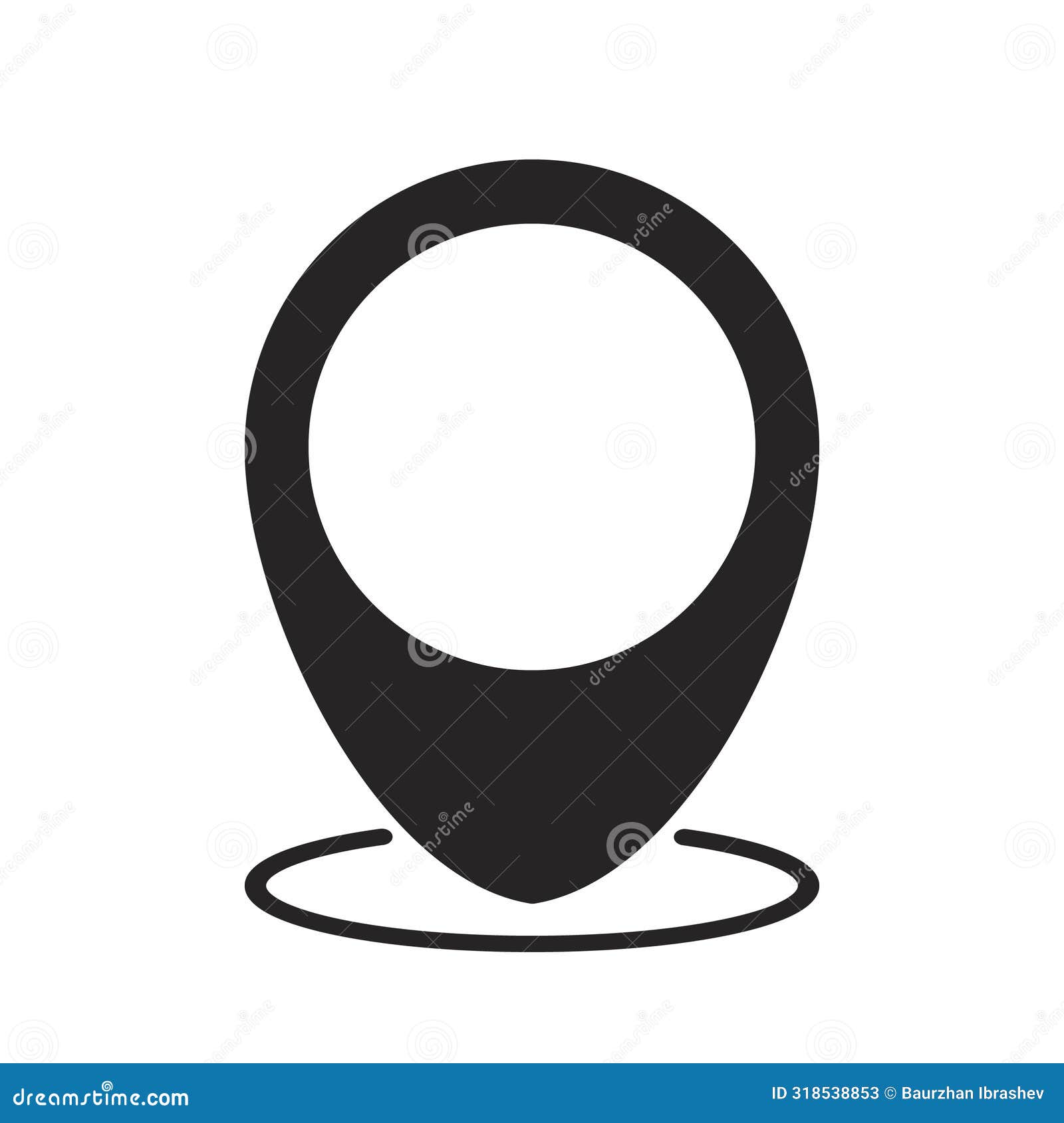 Black Colored Map Location Pin Vector Icon Stock Vector - Illustration ...