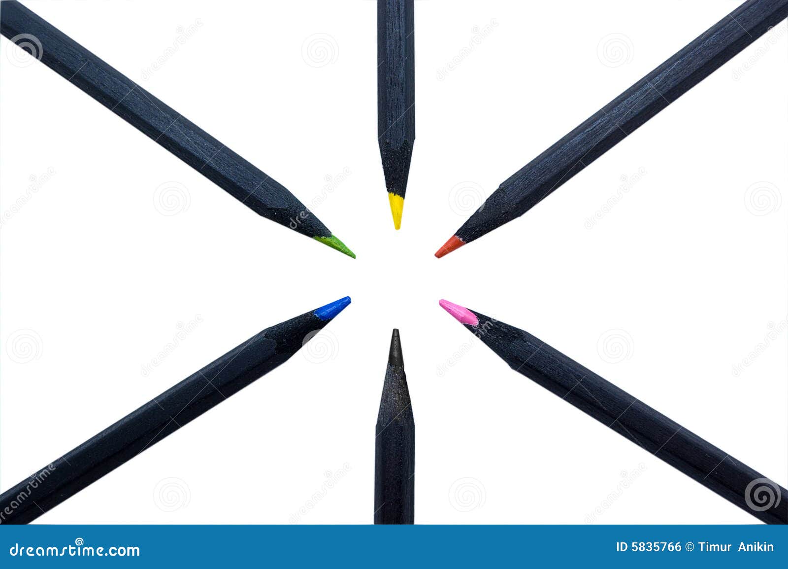 Black Colored Pencils Picture. Image: 5835766