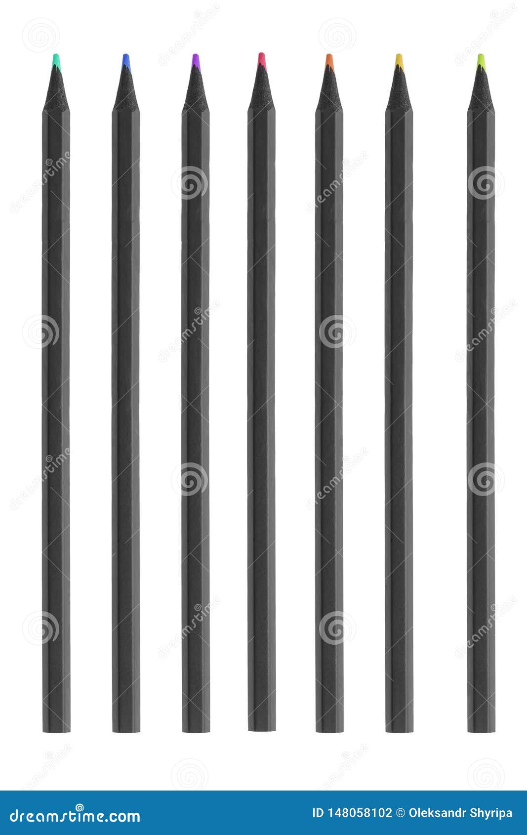 Black Colored Pencils Isolated Stock Photo - Image of creativity ...