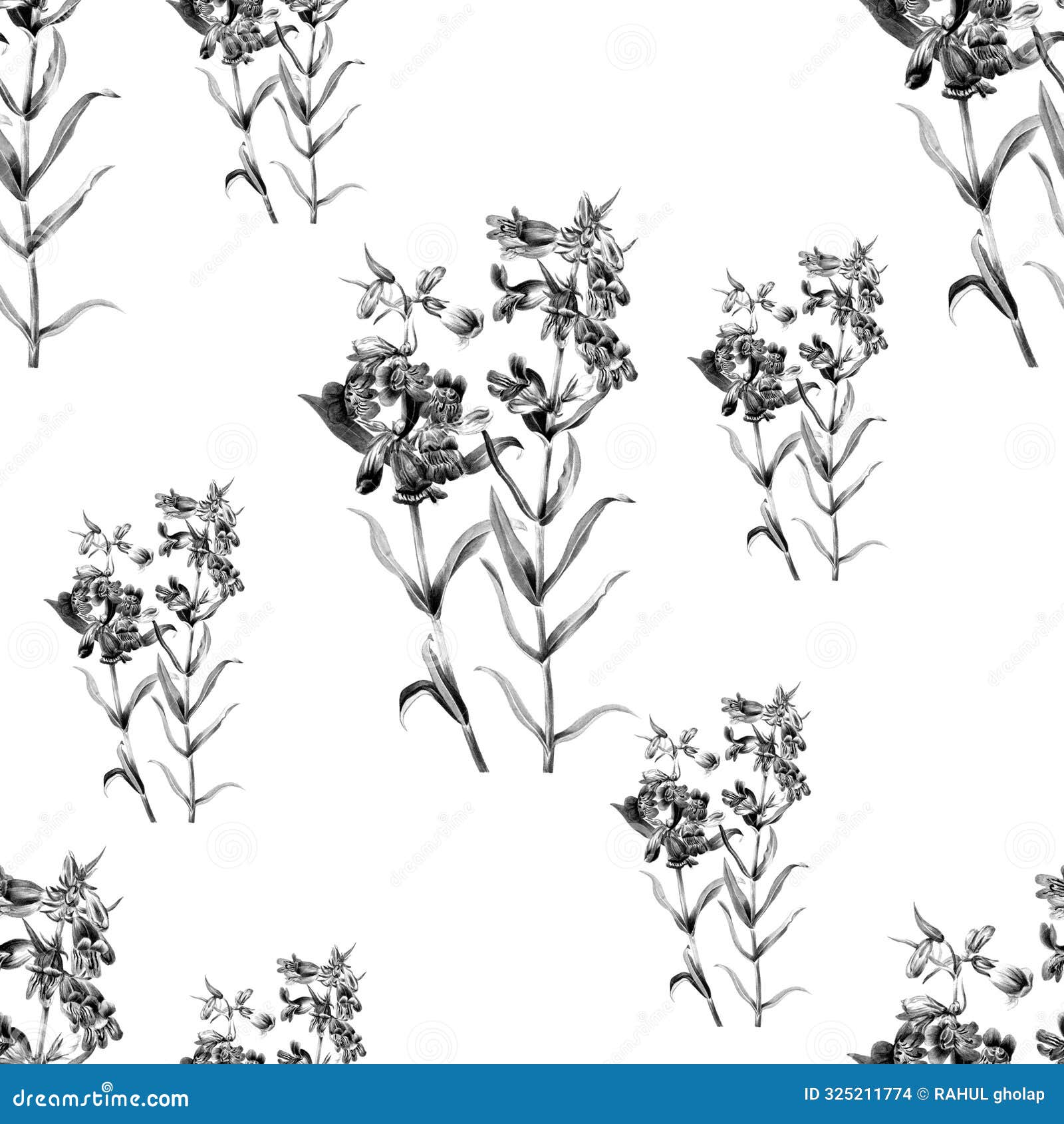 Black Colour Flower Pattern with White Colour Background All Over ...