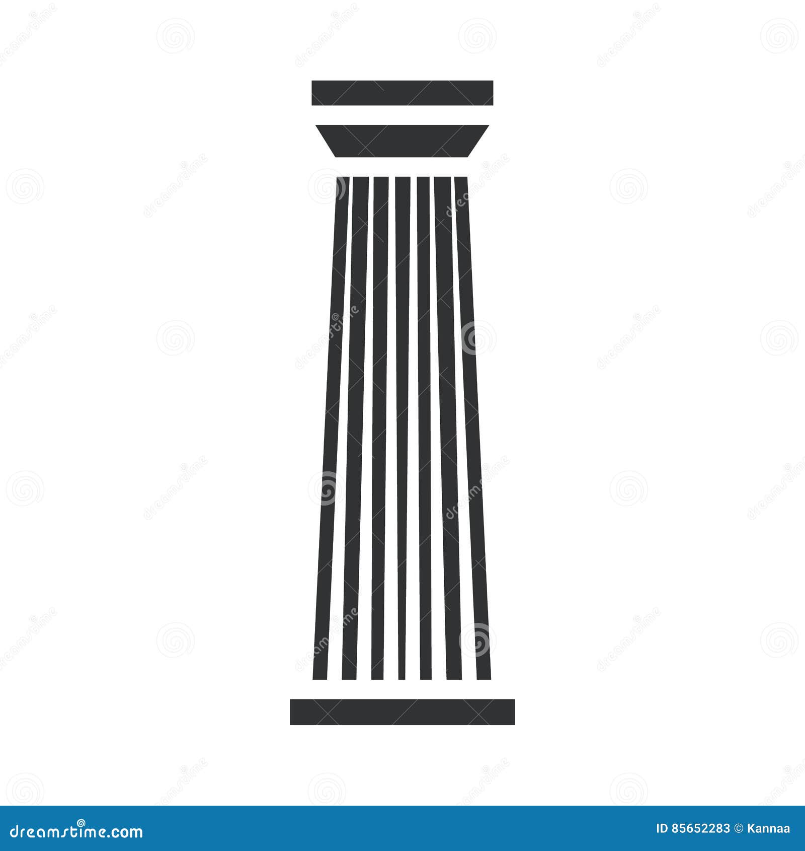 Black column pillar icon stock vector. Illustration of element - 85652283