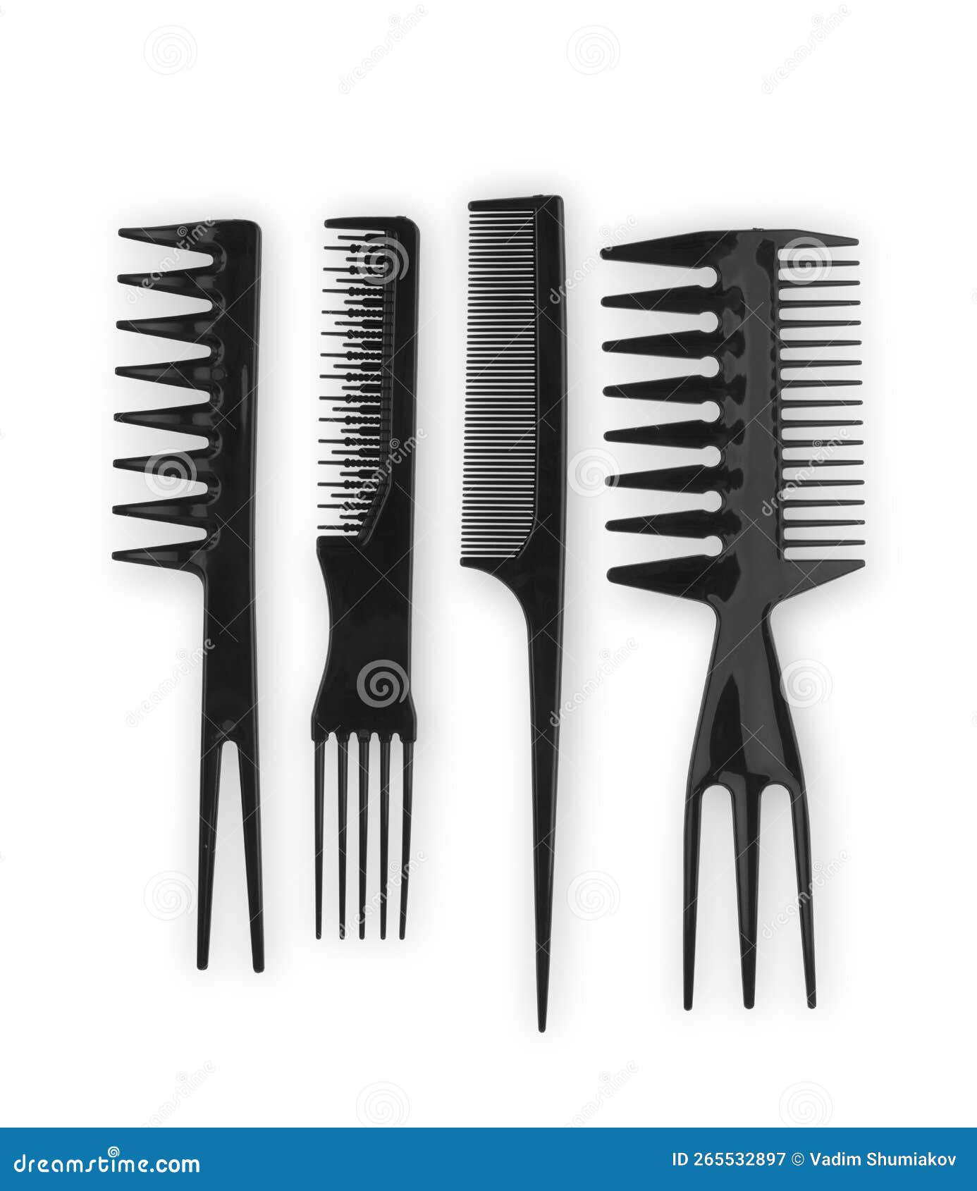 Black Combs Isolated on White Stock Image - Image of styling, fashion ...