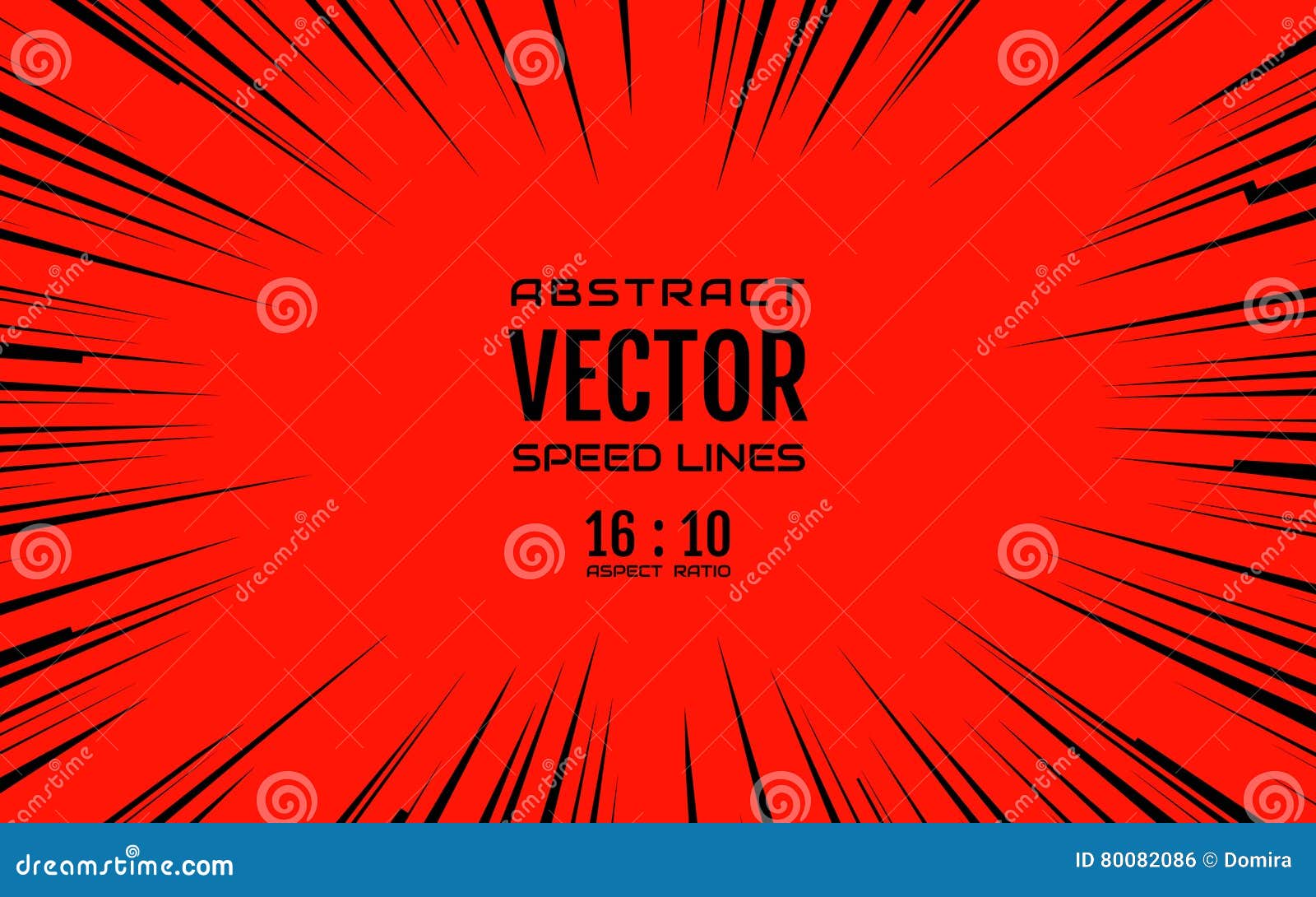Black Comic Radial Speed Lines on Red Base 16:10 Stock Vector ...