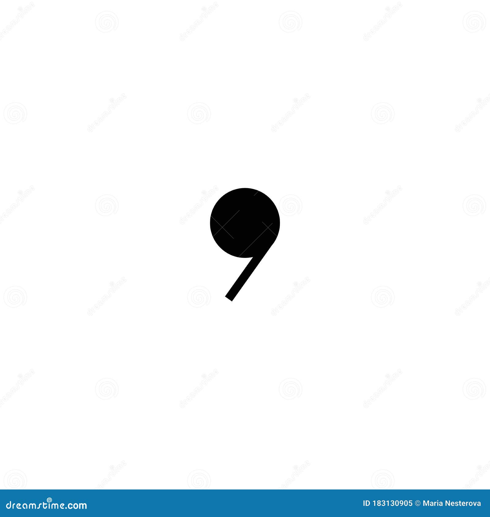 Black Comma Mark Isolated on White. Stock Vector - Illustration of ...