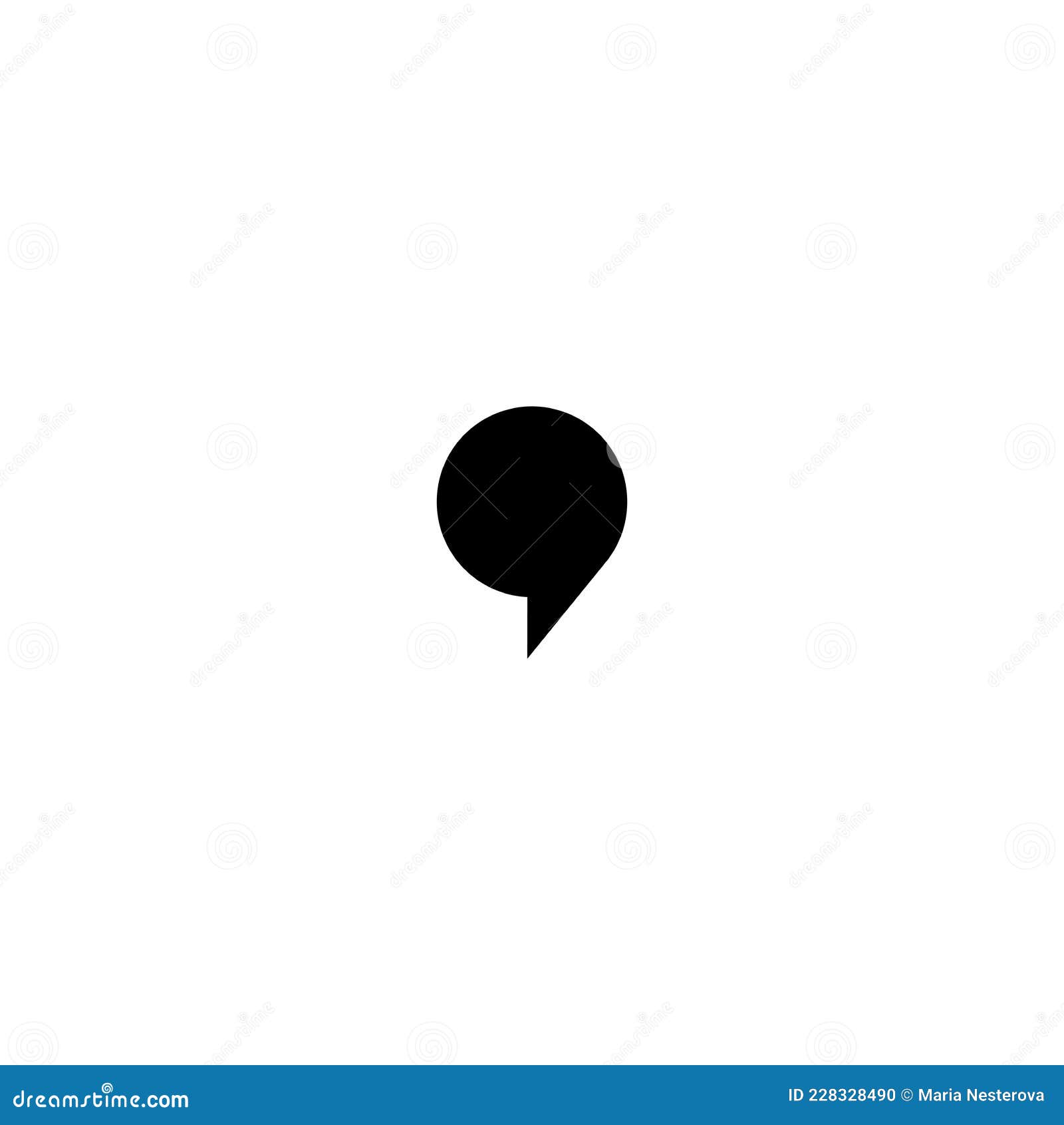 Black Comma Mark Isolated on White. Vector Stock Vector - Illustration ...