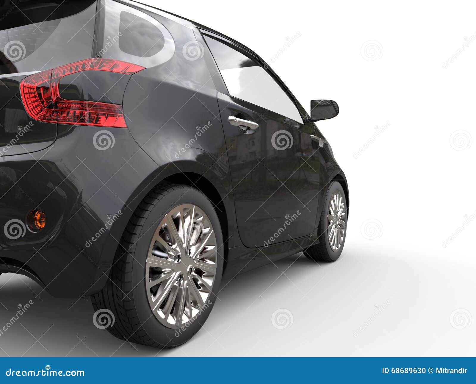 Black Compact Car - Taillight Closeup View Stock Photo - Image of fast ...