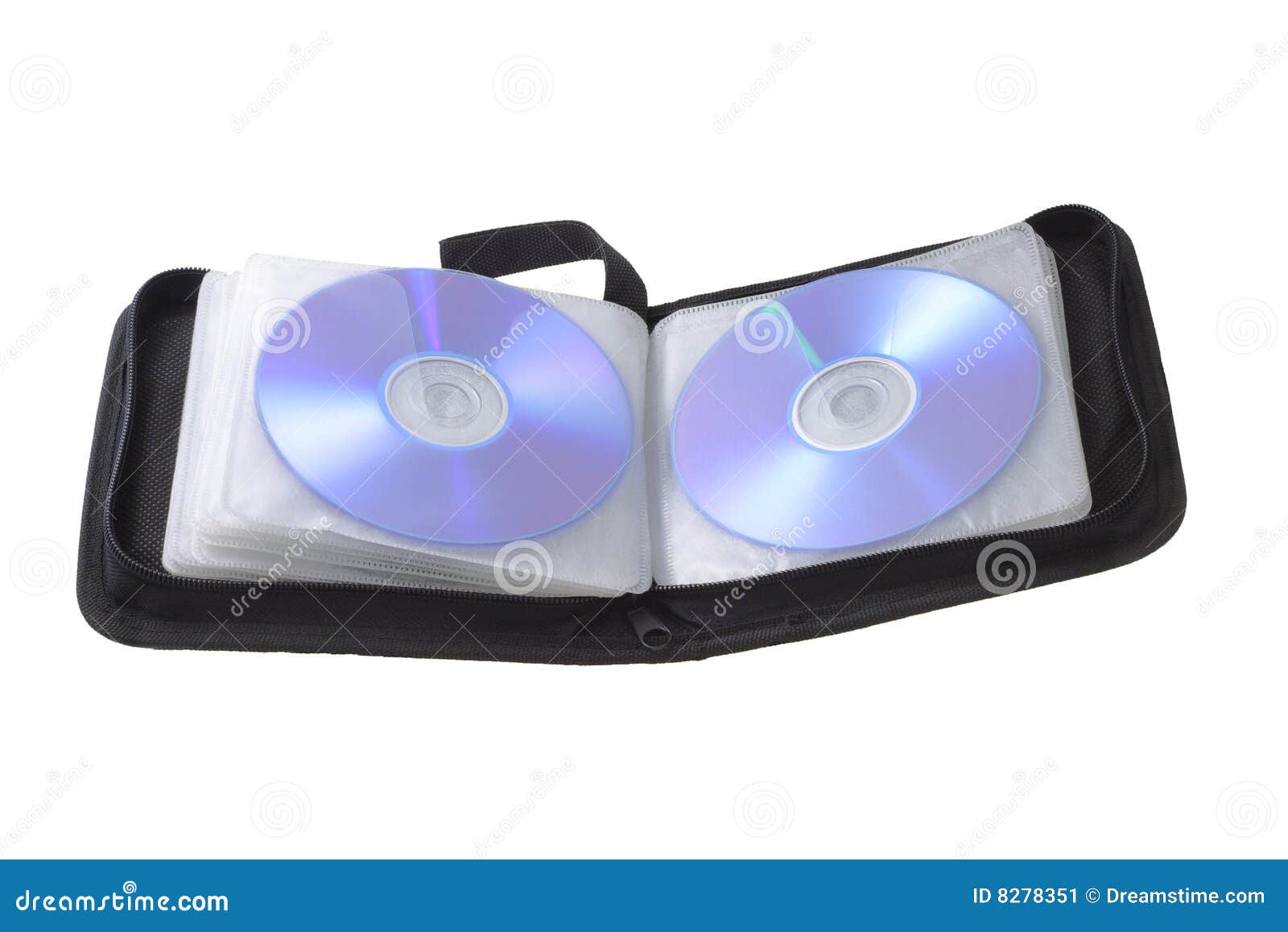 Black Compact Disk Storage Bag Stock Image - Image of unzipped ...