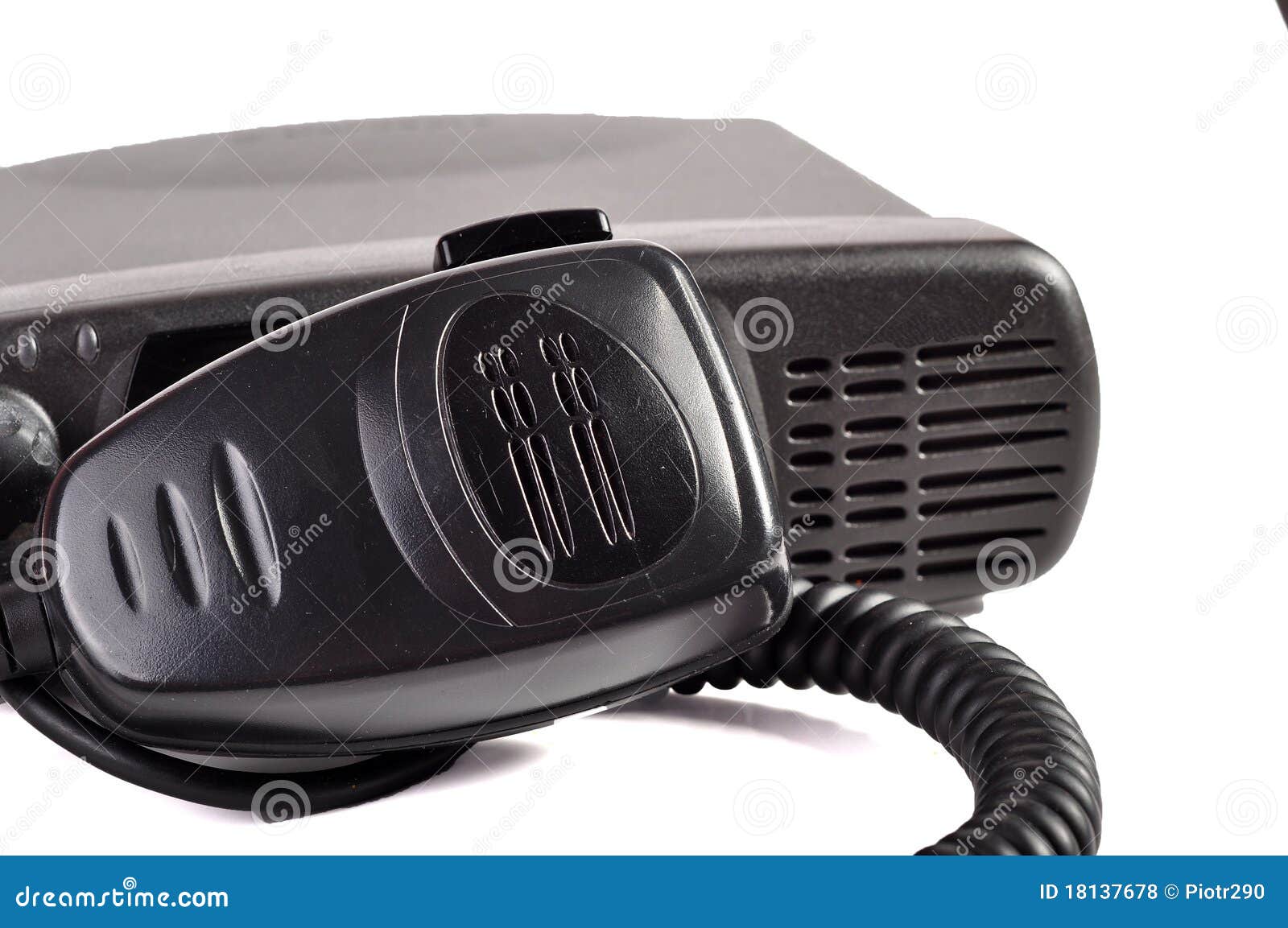 Black Compact Professional Portable Radio Set. Stock Photo - Image of ...