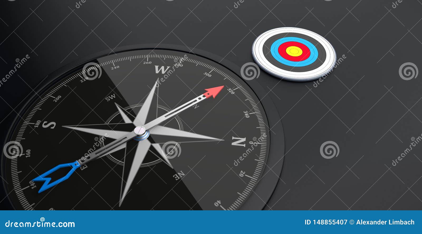 Compass Target Black Background Stock Illustration - Illustration of ...