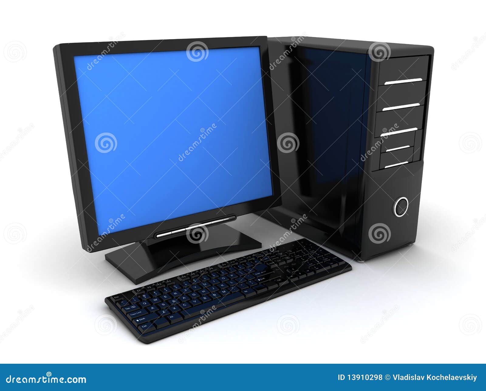 Black computer stock illustration. Illustration of black - 13910298