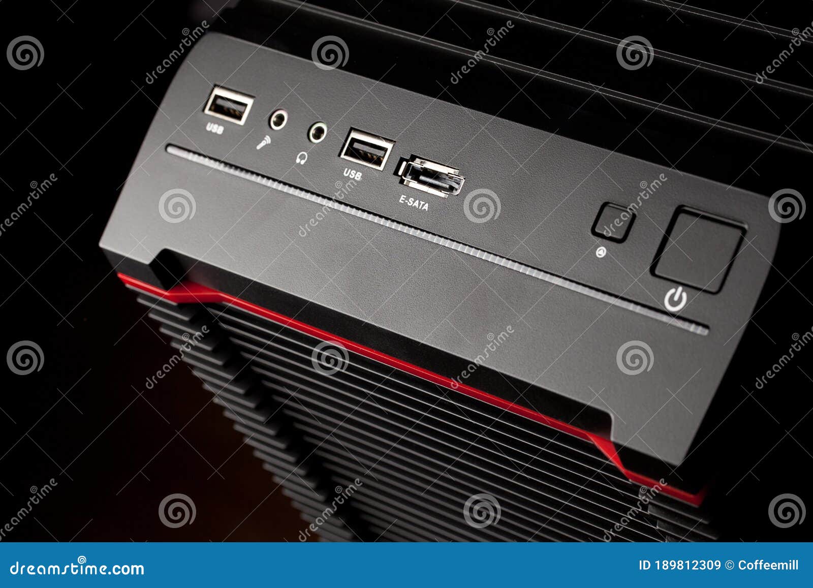 Black Computer Box on Dark Background Stock Image - Image of digital ...