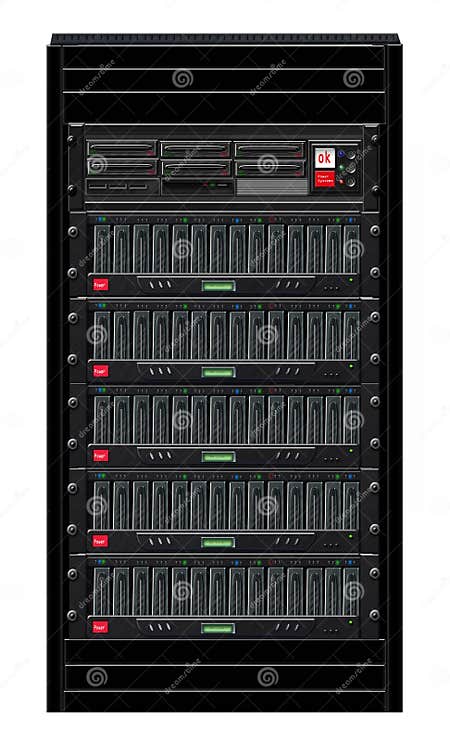 Black Computer Cabinet stock illustration. Illustration of mega - 5441078