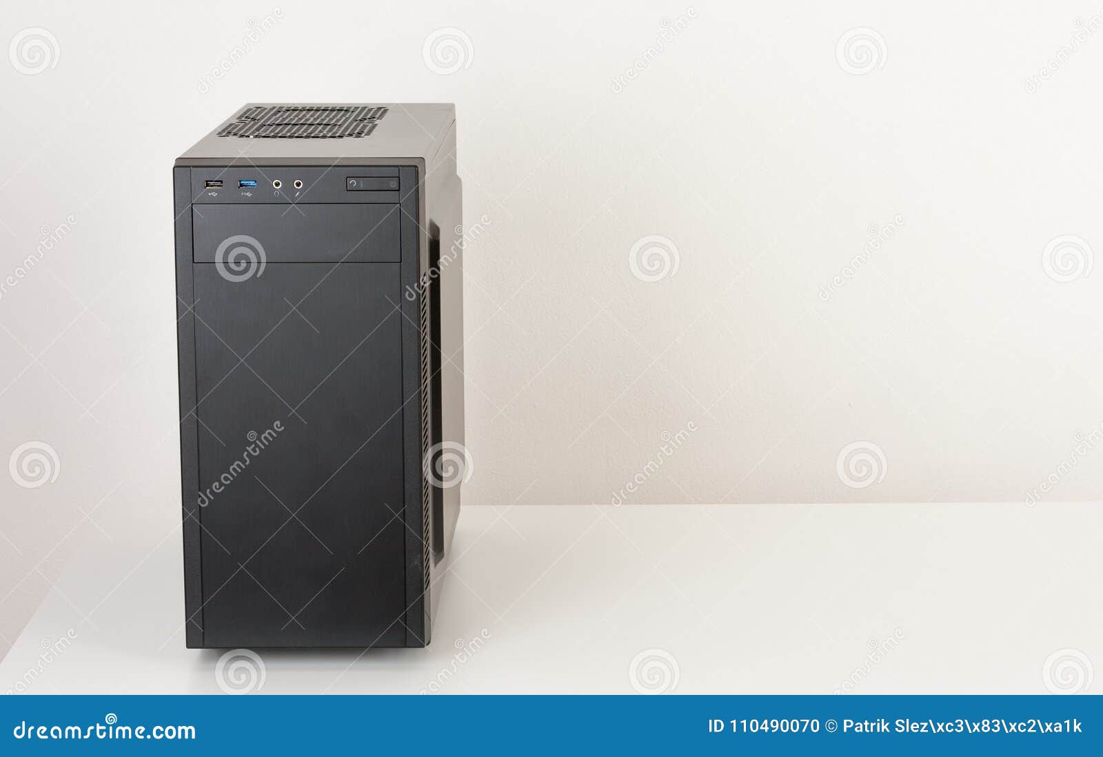 Black Computer Case, Midi Tower for Micro ATX Motherboard on White ...