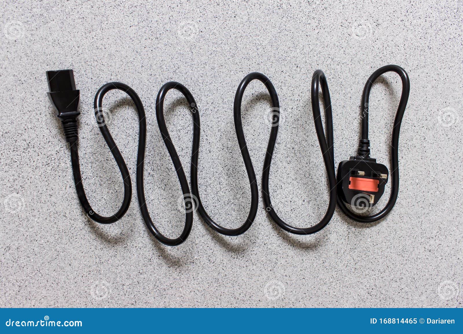 Black Computer Electricity Power Cable Stock Image - Image of object ...