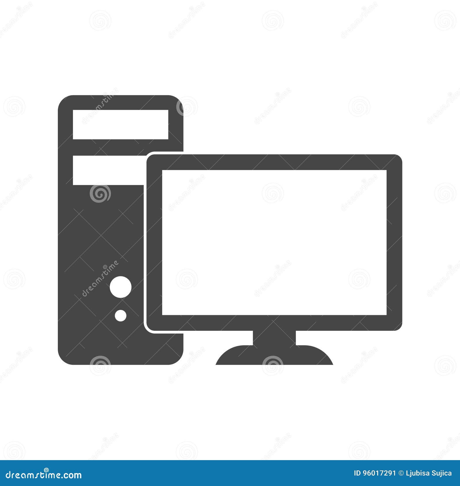 Black Computer Icon on White Background Stock Illustration ...