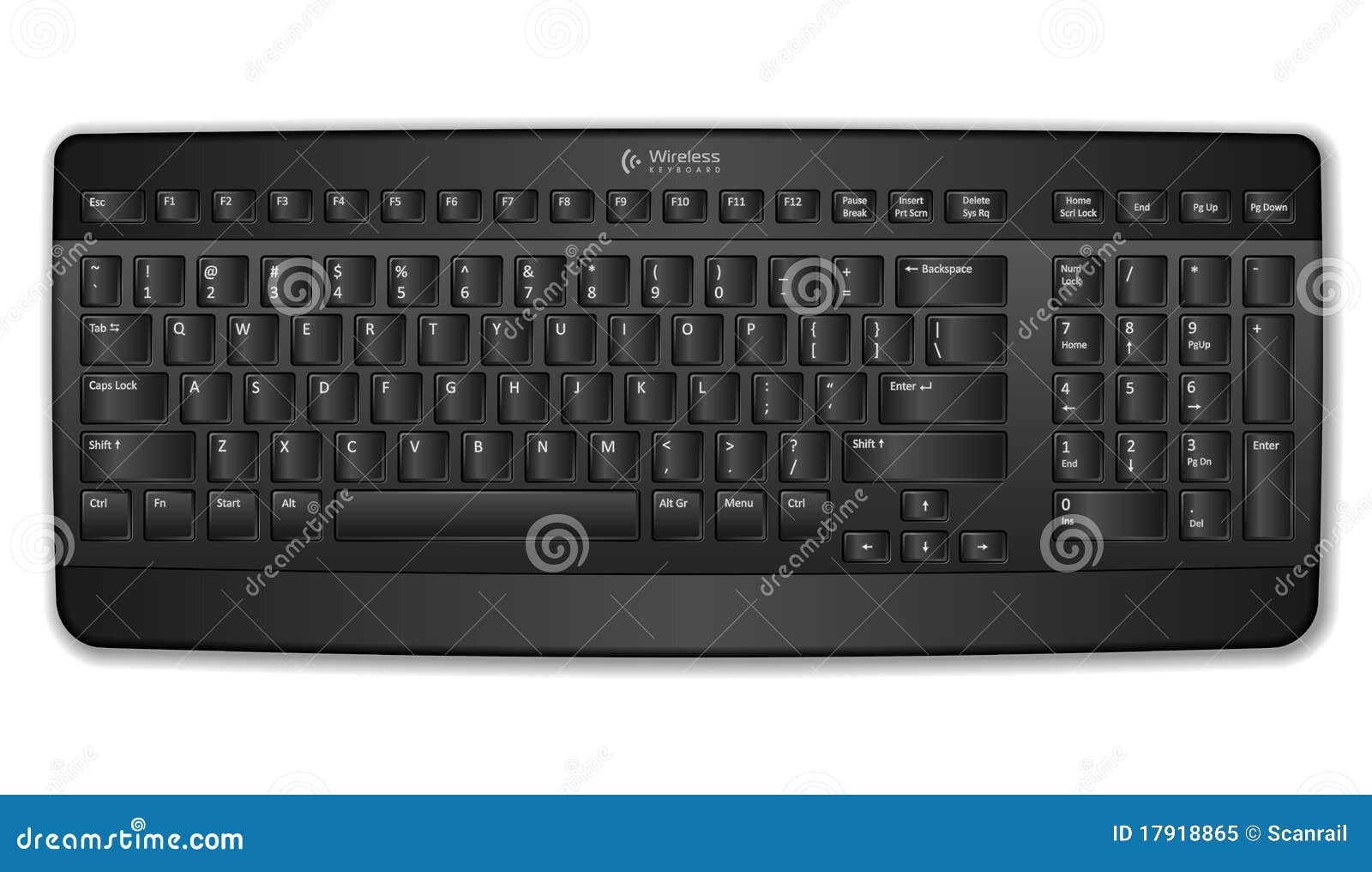 Black computer keyboard stock vector. Illustration of peripheral - 17918865