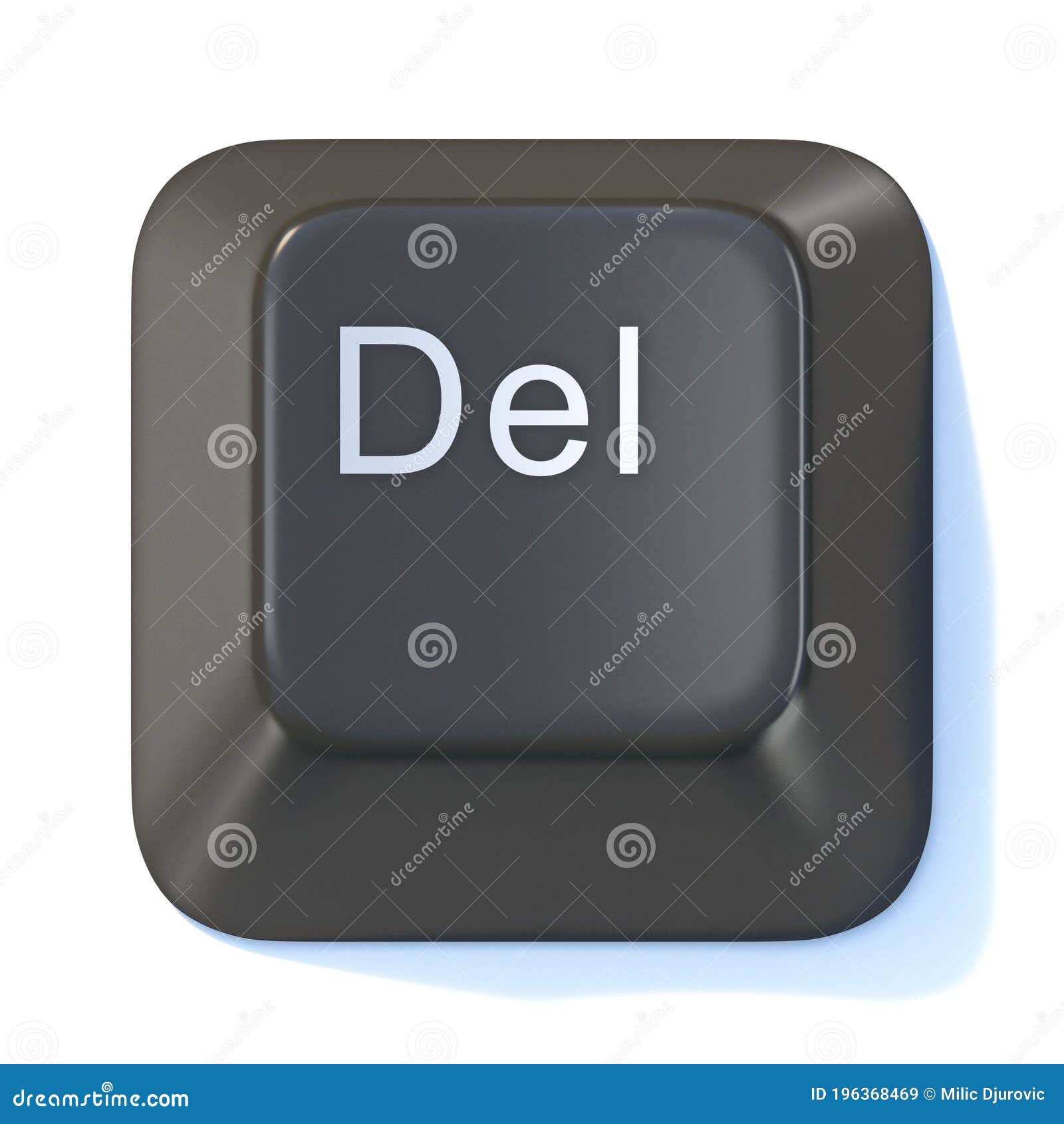 Black Computer Keyboard DELETE Key 3D Stock Illustration - Illustration ...