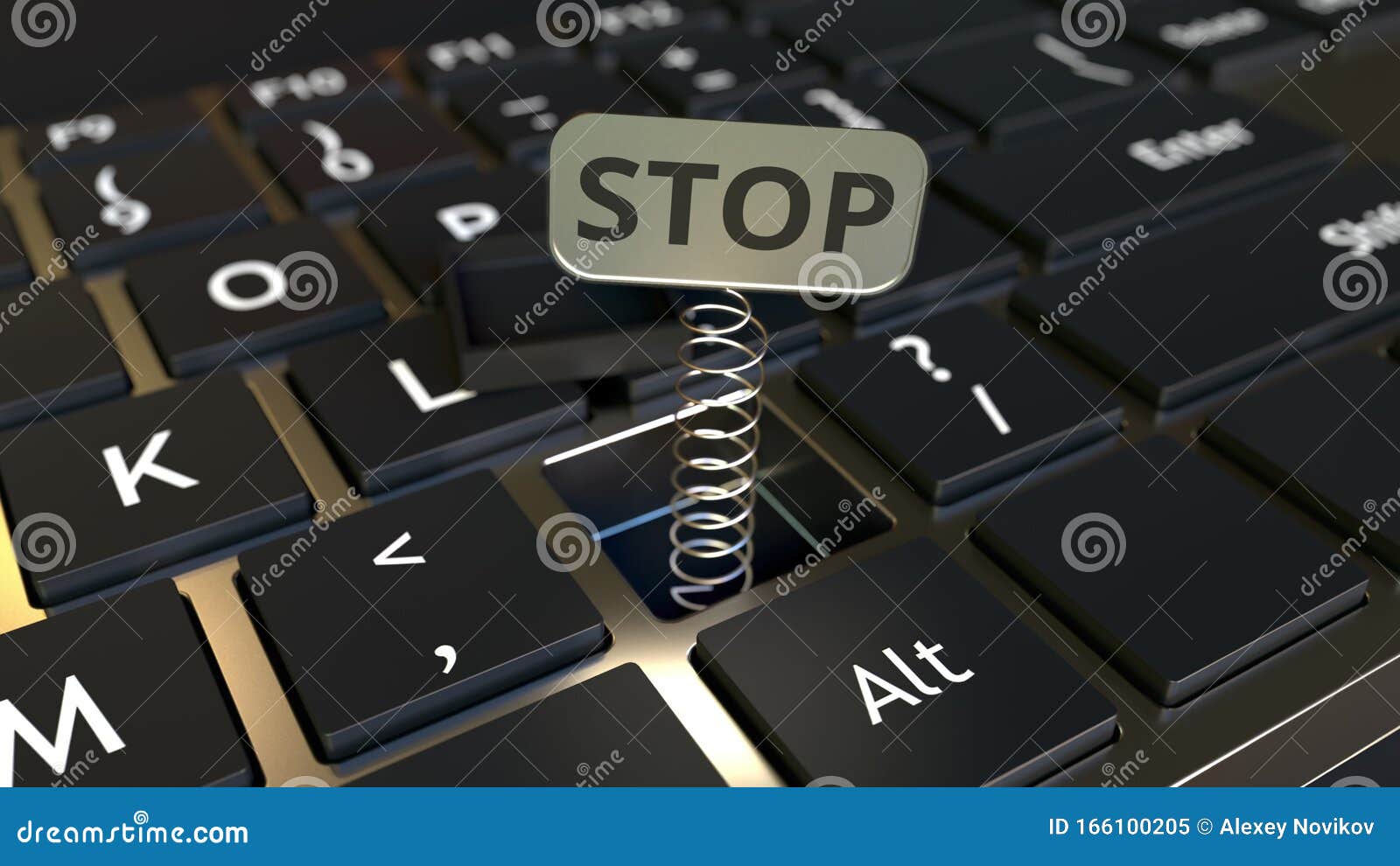 Computer Keyboard and Jack-in-the-box STOP Message in the Key ...