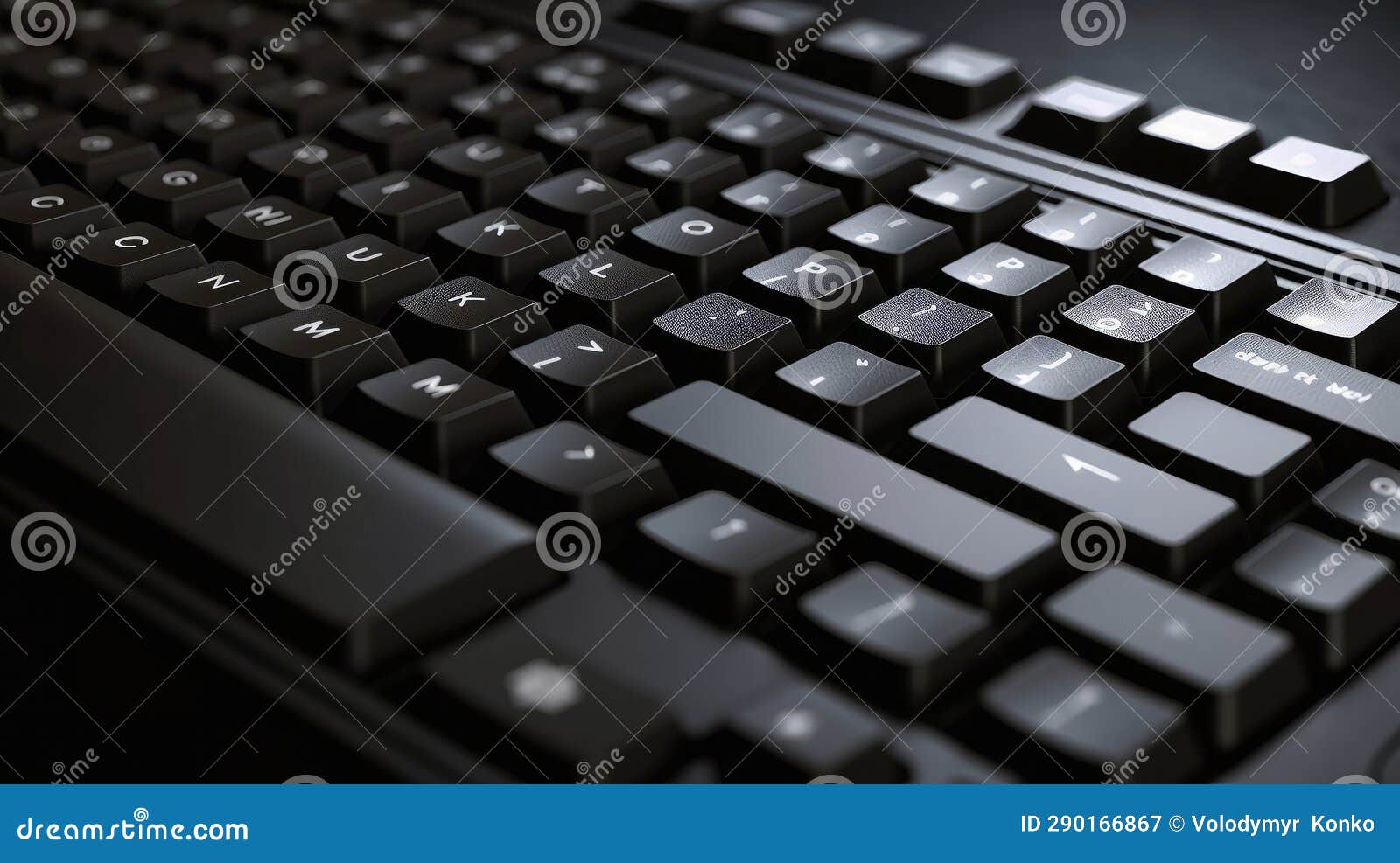 A Black Computer Keyboard with Highlighted Keys. Generative Ai Stock ...