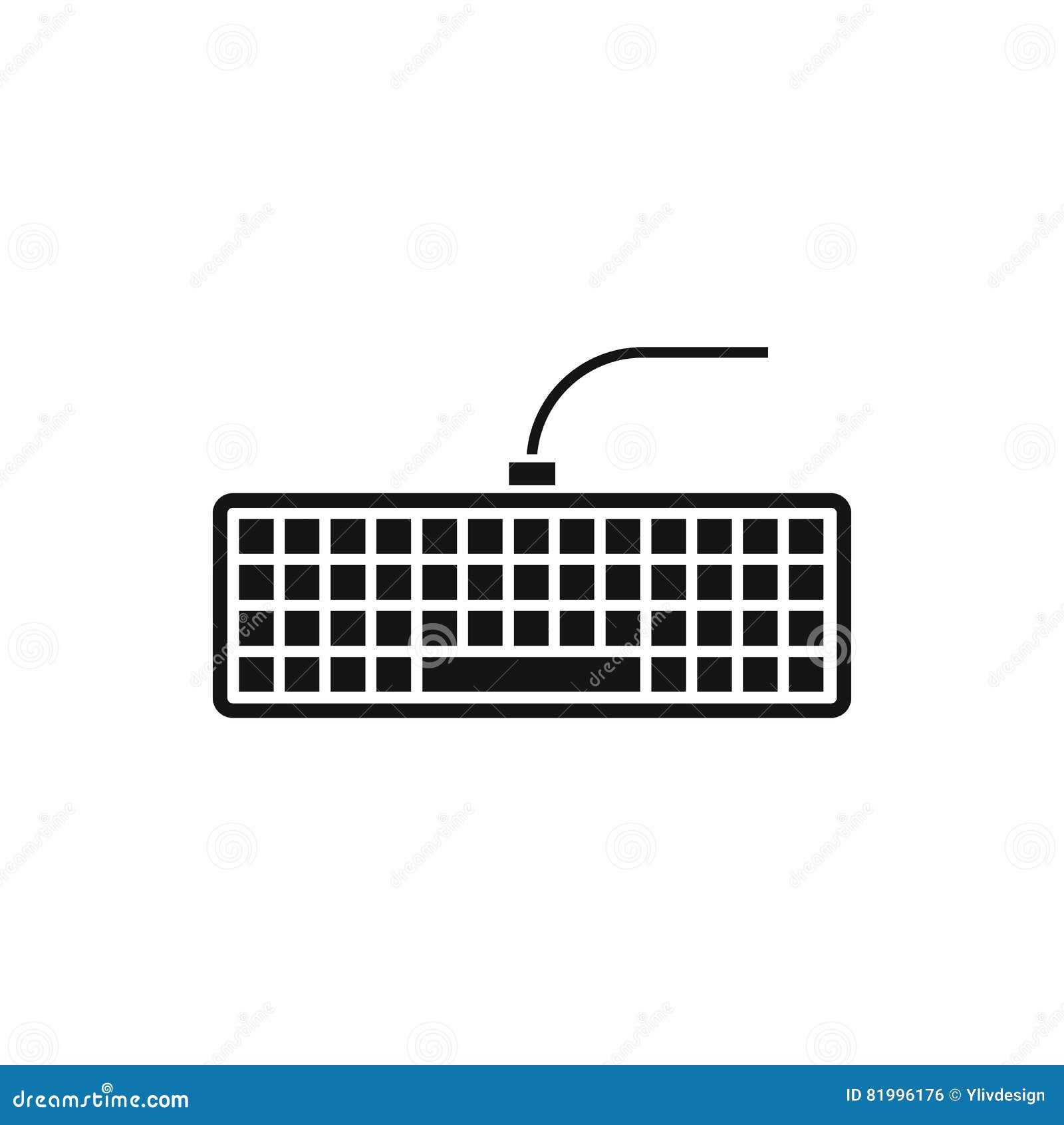 Black Computer Keyboard Icon, Simple Style Stock Vector - Illustration ...