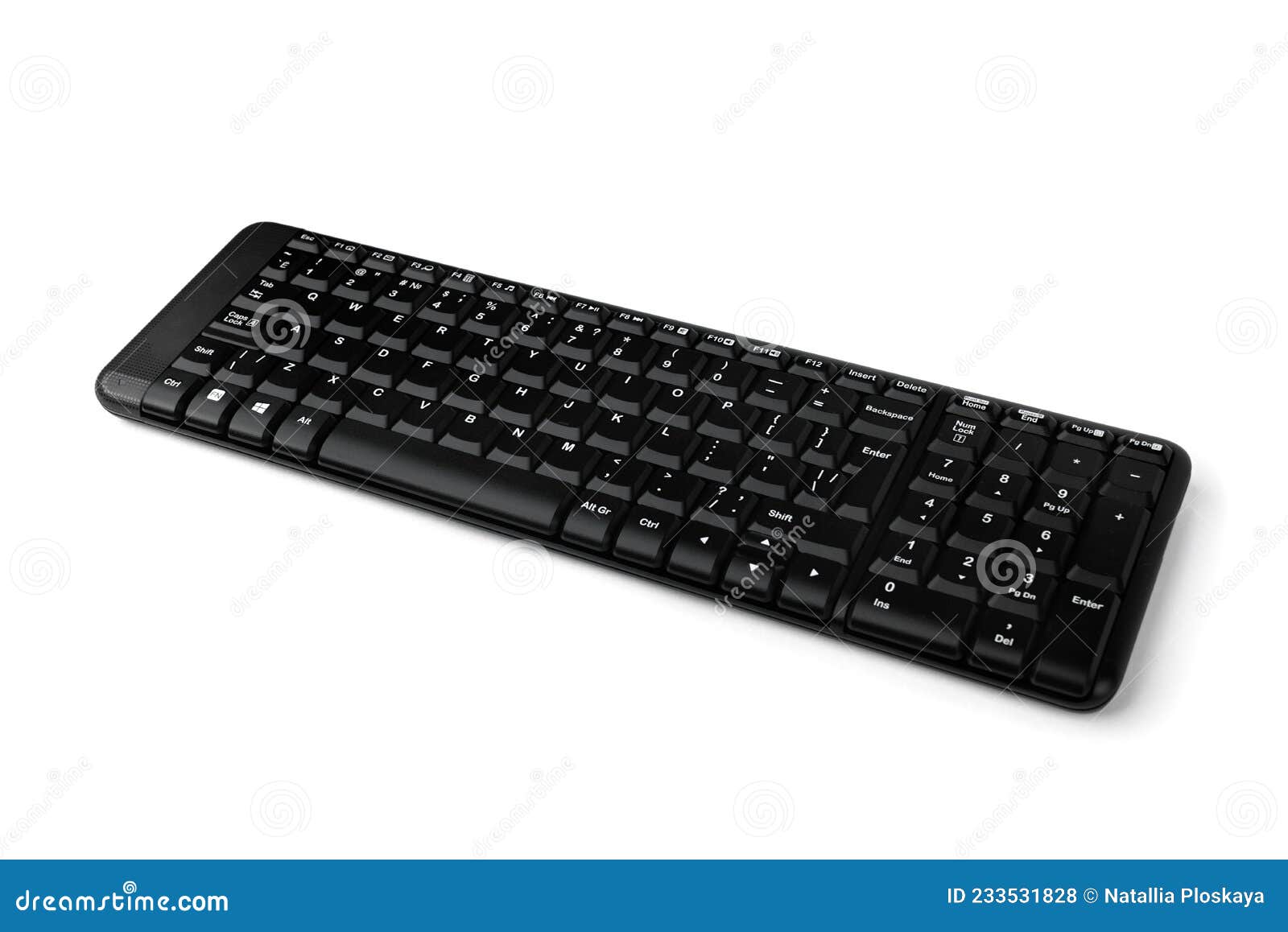 Black Computer Keyboard Isolated on White Background. Stock Photo ...