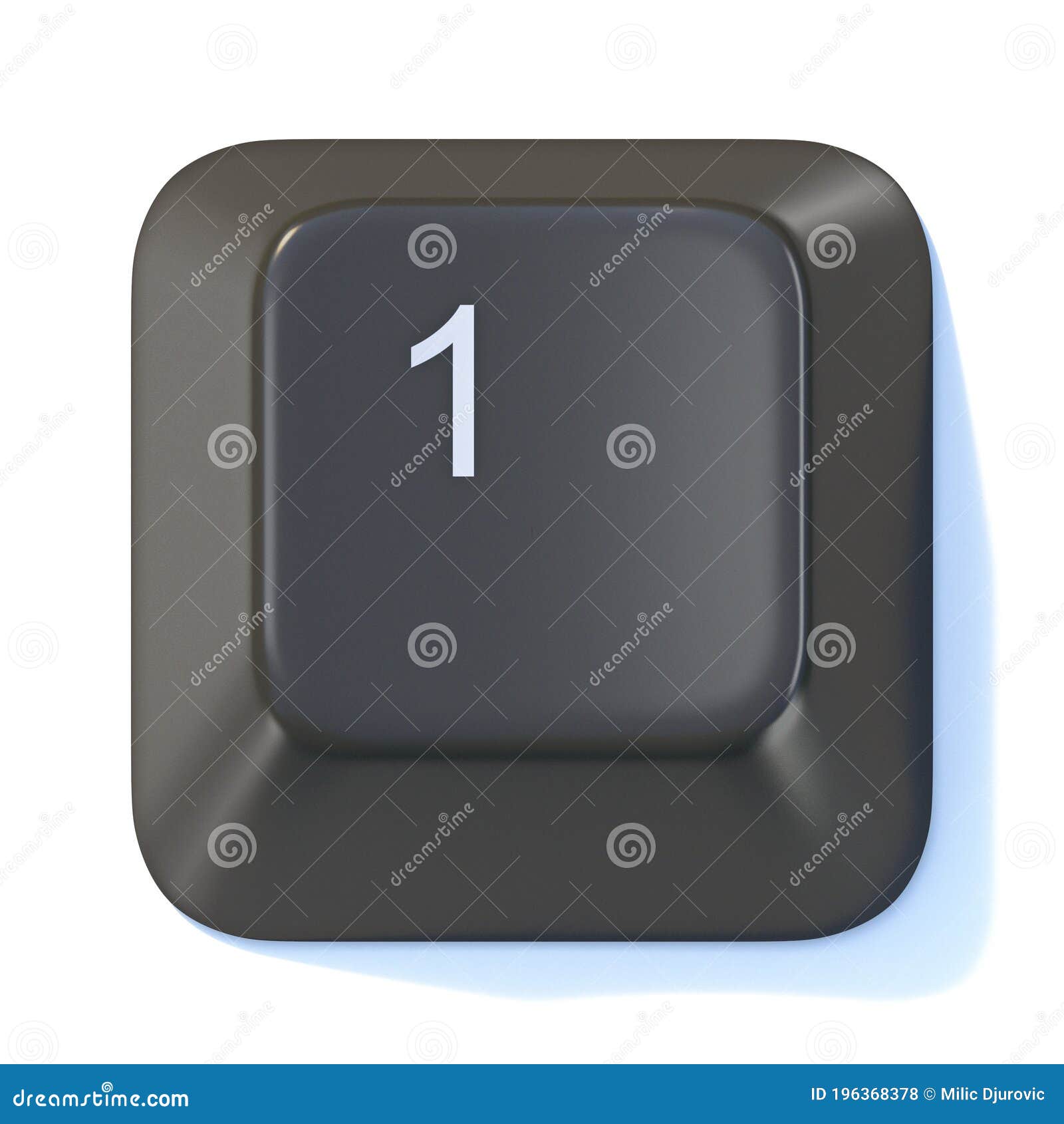 Black Computer Keyboard Key Number 1 3D Stock Illustration ...