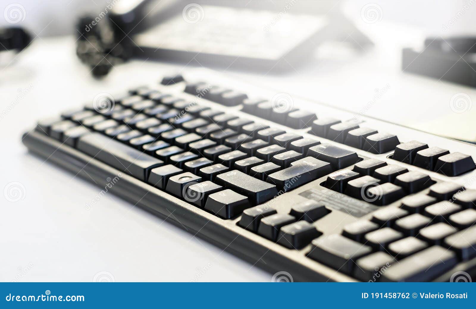 A Black Computer Keyboard on an Office Table Stock Photo - Image of ...