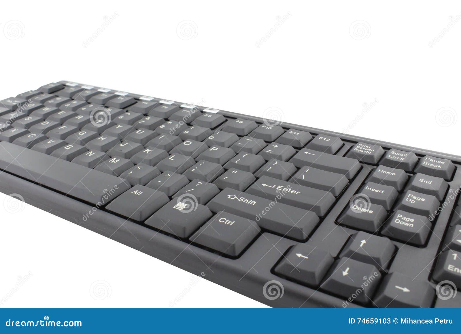 Black Computer Keyboard, On White Background Royalty-Free Stock ...