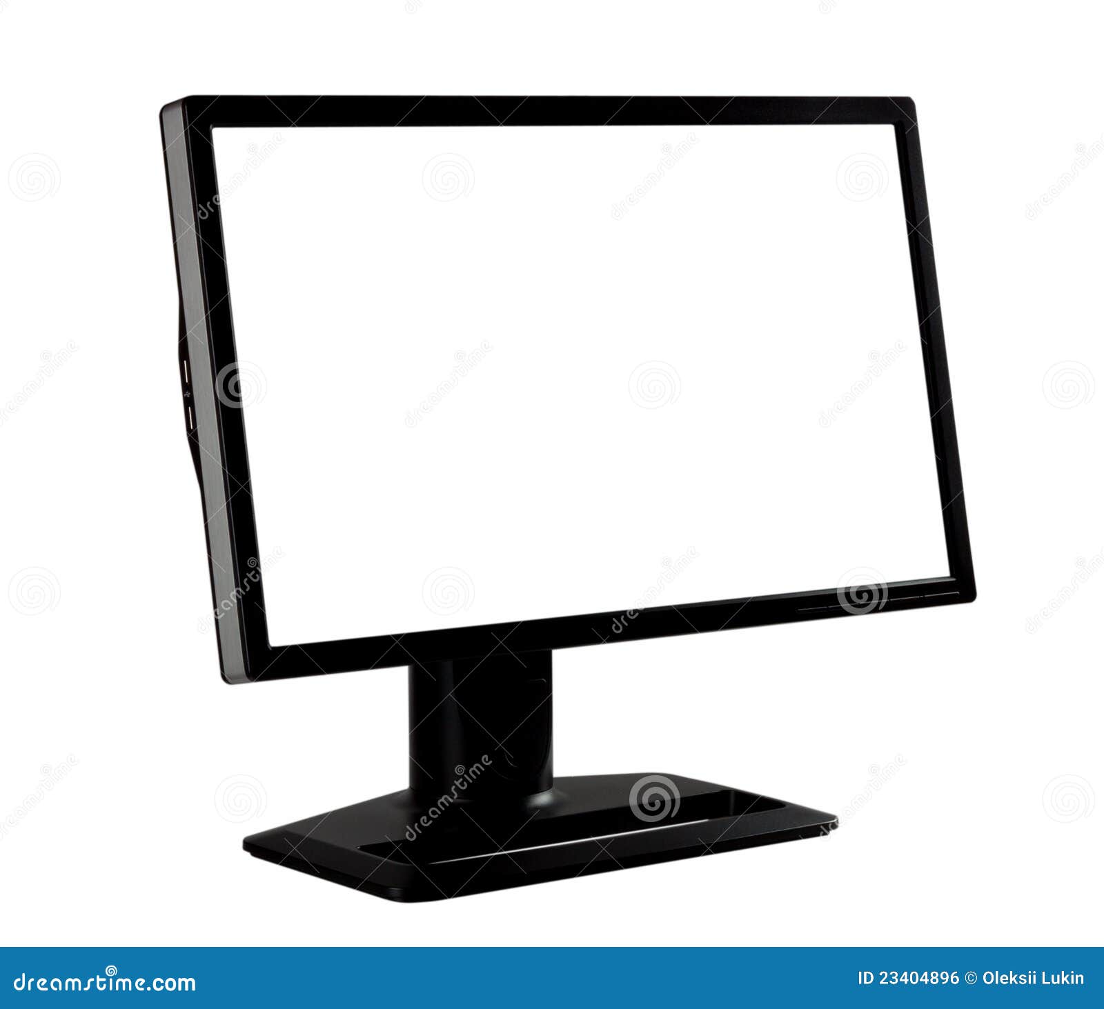 Black Computer Monitor Stands at an Angle Stock Photo - Image of ...