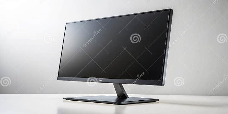 Black Computer Monitor on White Table, Computer Monitor, Monitor ...