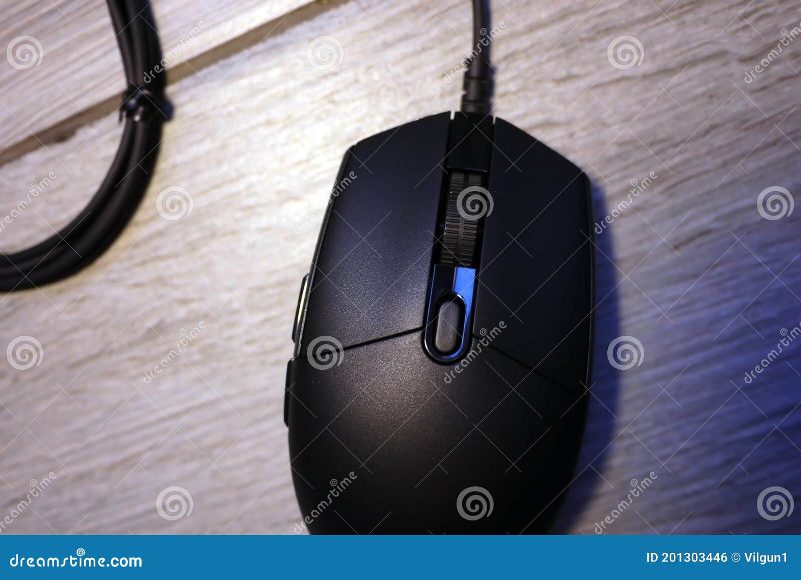 Black Computer Mouse on the Desktop. Optical Computer Mouse for ...