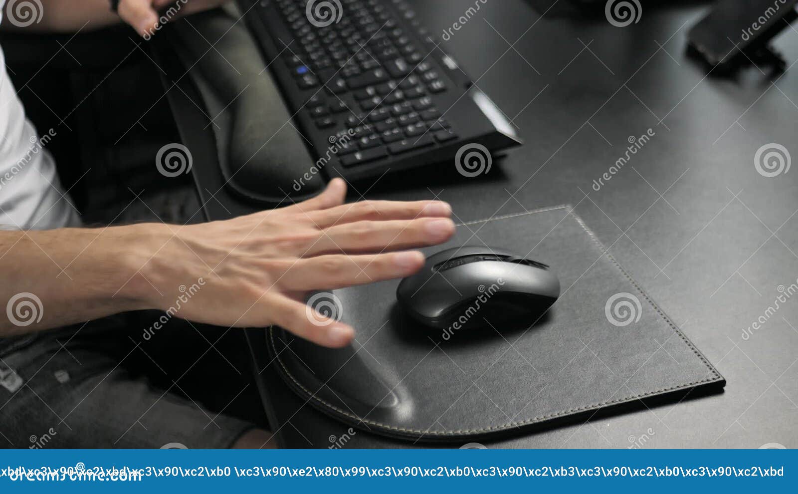 Black Computer Mouse on the Desktop. Working with a PC and How To Hold ...