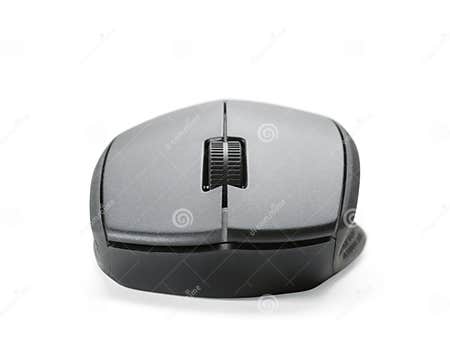Black Computer Mouse Front View Isolated Stock Image - Image of optic ...