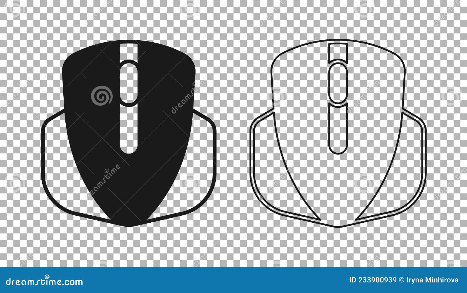 Black Computer Mouse Gaming Icon Isolated on Transparent Background ...