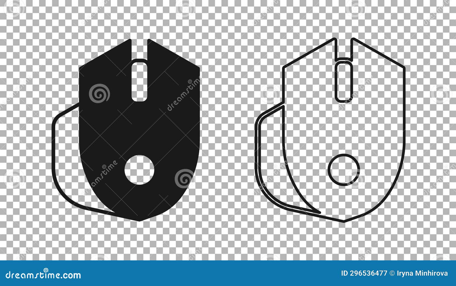 Black Computer Mouse Gaming Icon Isolated on Transparent Background ...