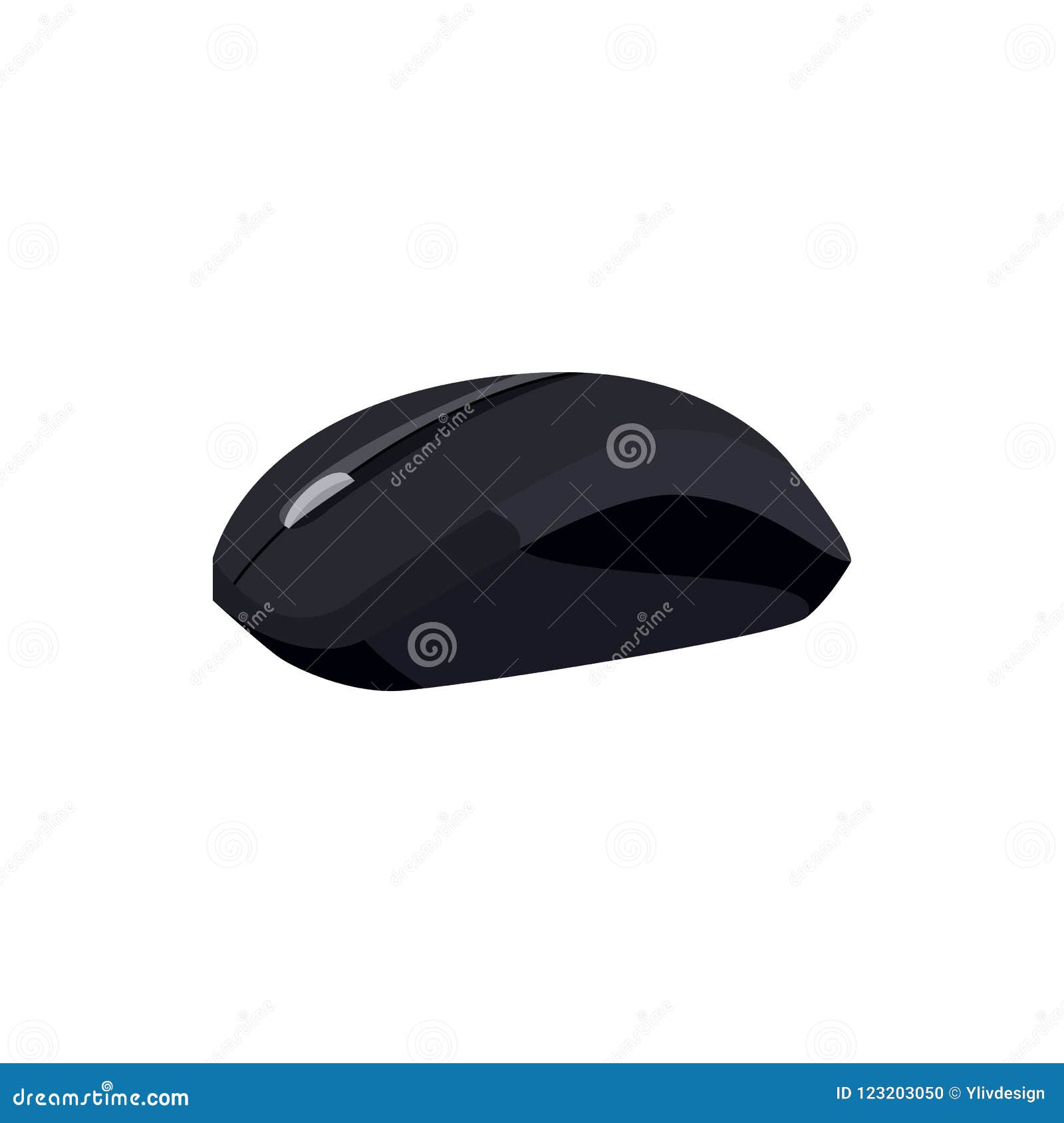 Black Computer Mouse Icon, Cartoon Style Stock Illustration ...