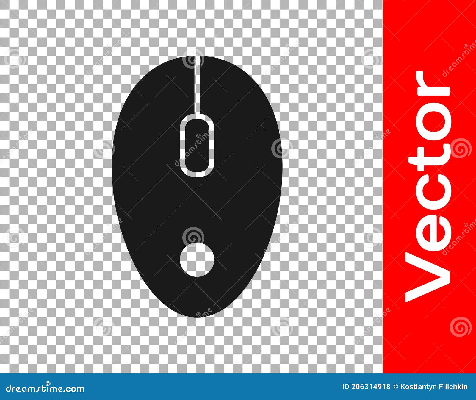 Black Computer Mouse Icon Isolated on Transparent Background. Optical ...