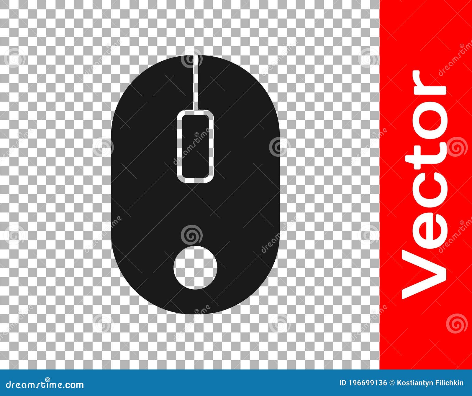 Black Computer Mouse Icon Isolated on Transparent Background. Optical ...