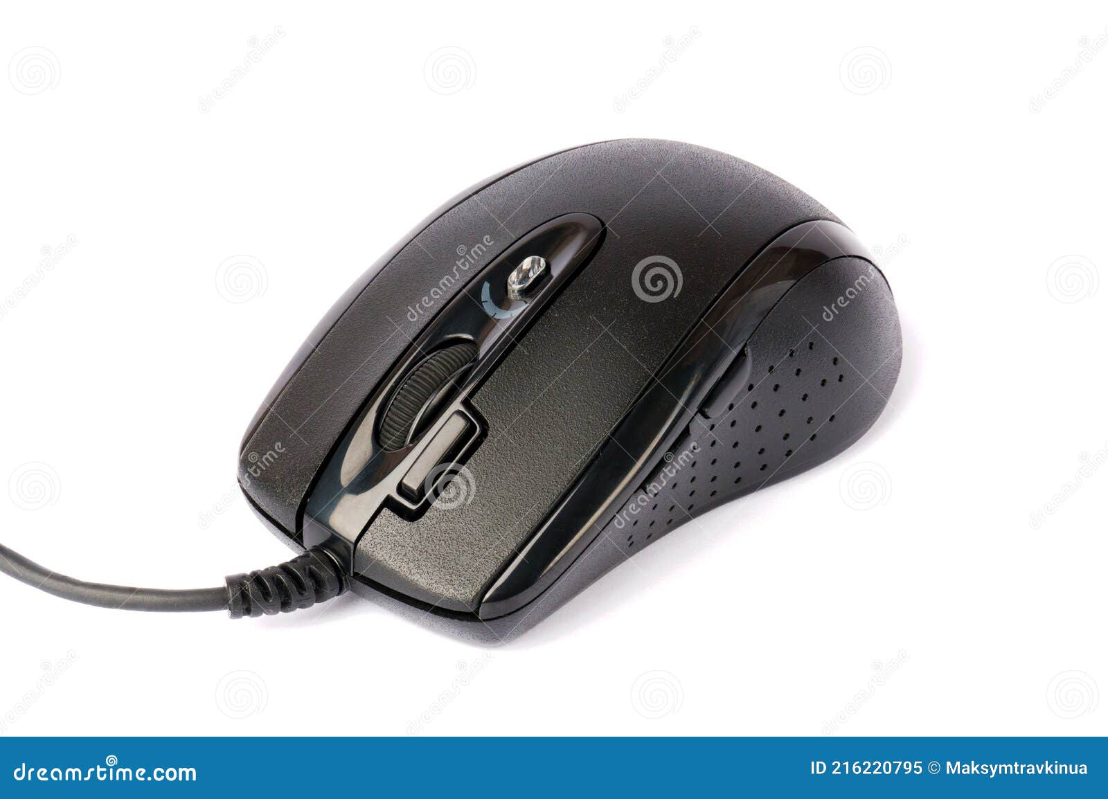 Black Computer Mouse Isolated on White Background Stock Image - Image ...