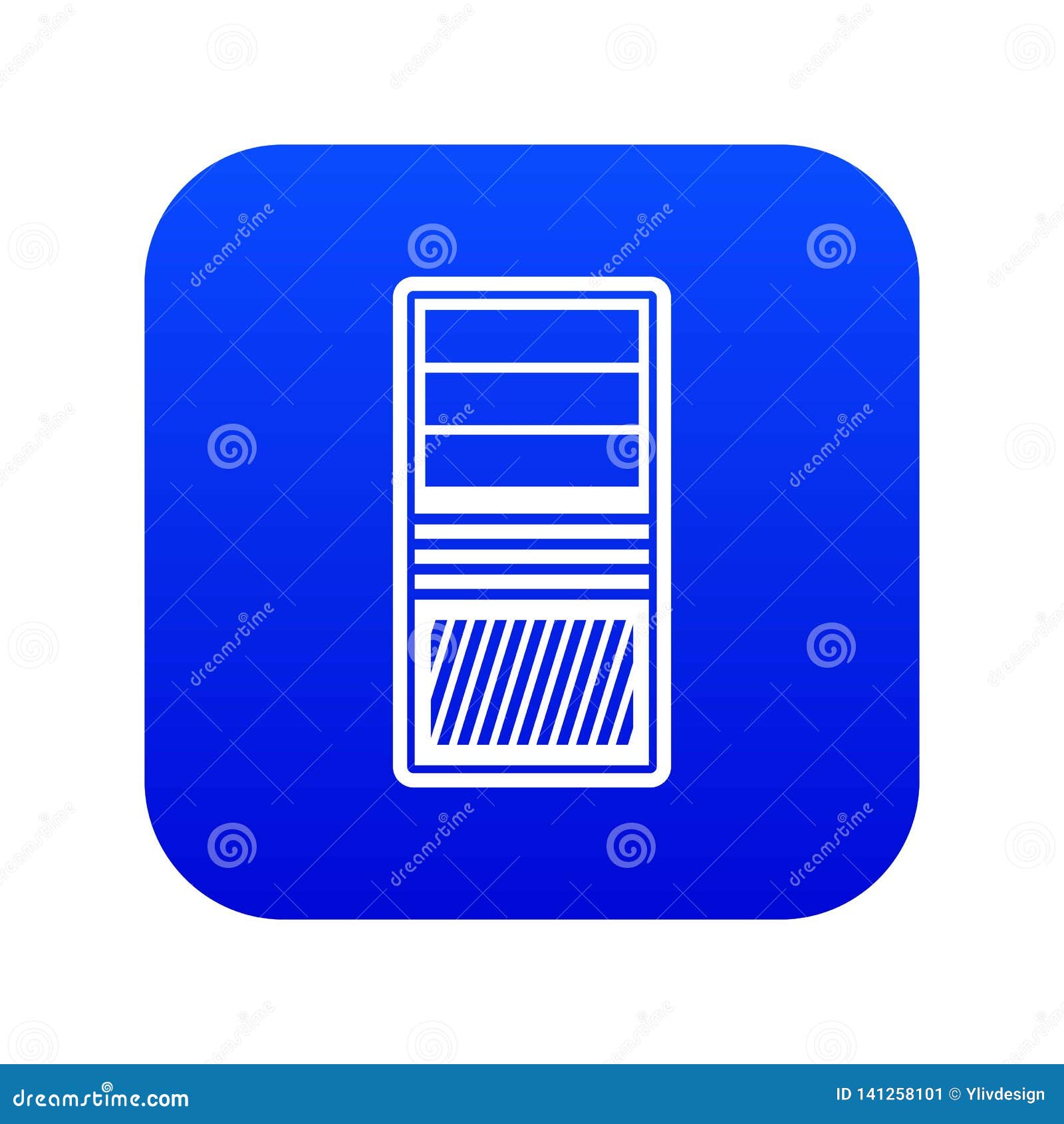 Black Computer System Unit Icon Digital Blue Stock Vector ...